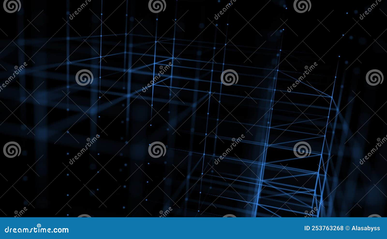 Glowing Blue Plexus Cube Grid Technology Background Stock Footage ...