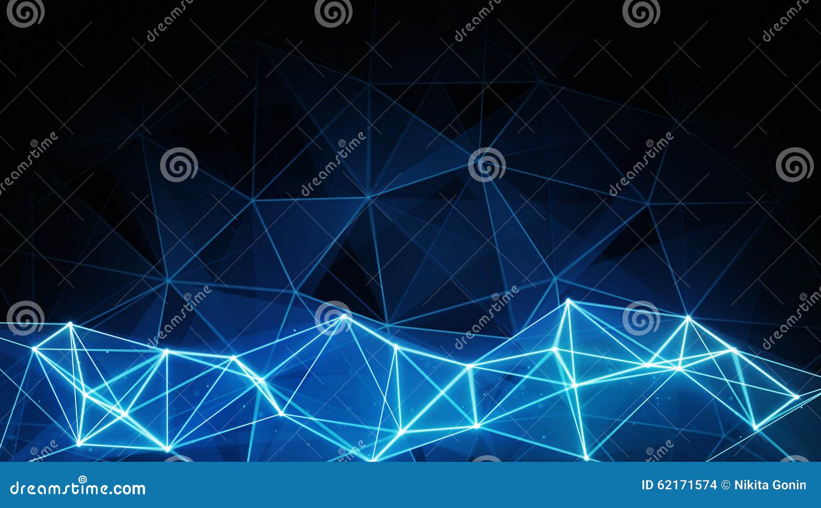 Glowing Blue Polygon Background Stock Illustration - Illustration of ...
