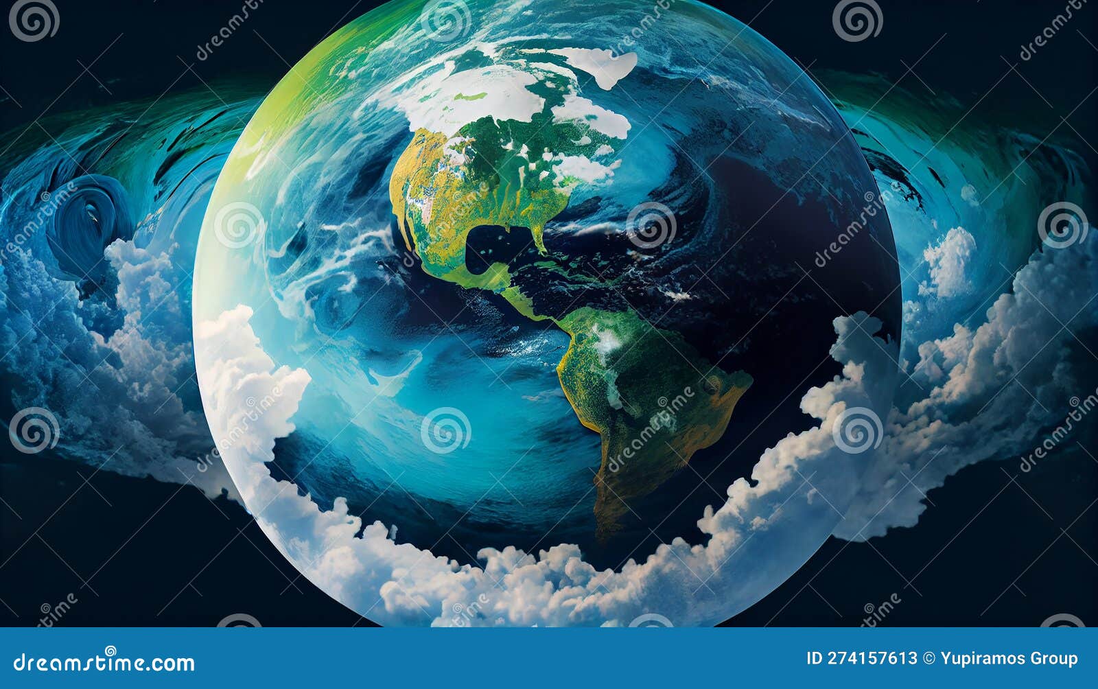 Glowing Blue Sphere Orbits Earth in Space Generated by AI Stock Image ...