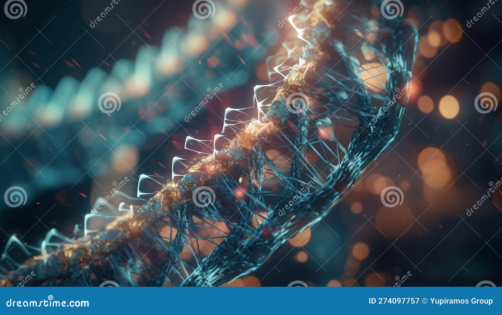 Glowing Blue Spiral Pattern Illuminates Molecular Structure Generated ...