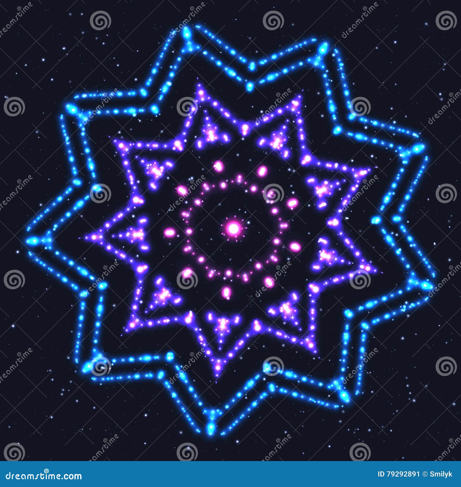 Glowing Blue Star for Celebratory Decor. Stock Vector - Illustration of ...