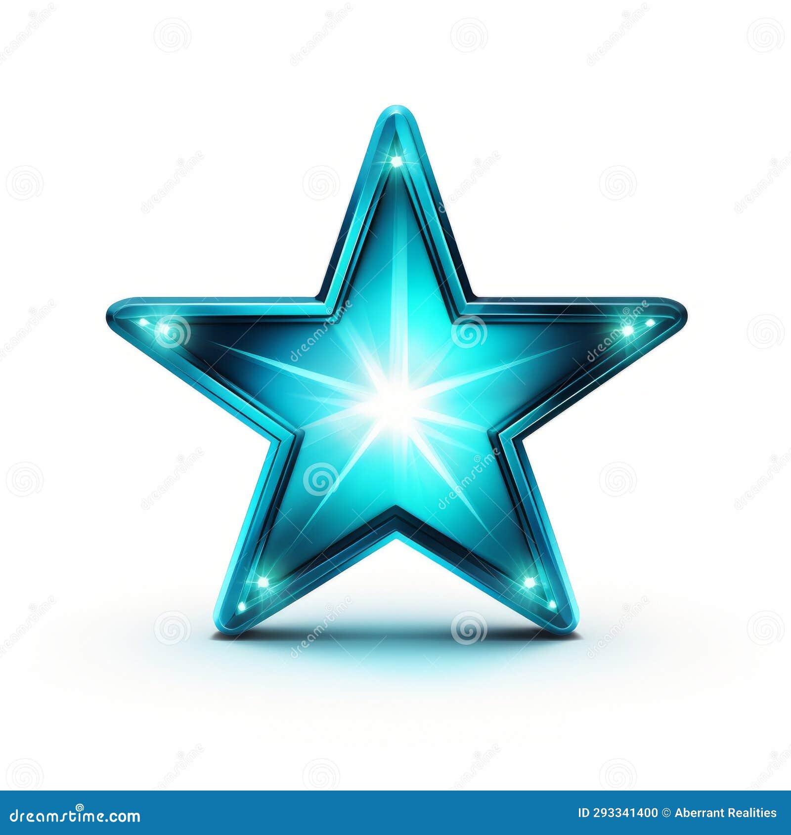 A Glowing Blue Star on a White Background Stock Illustration ...