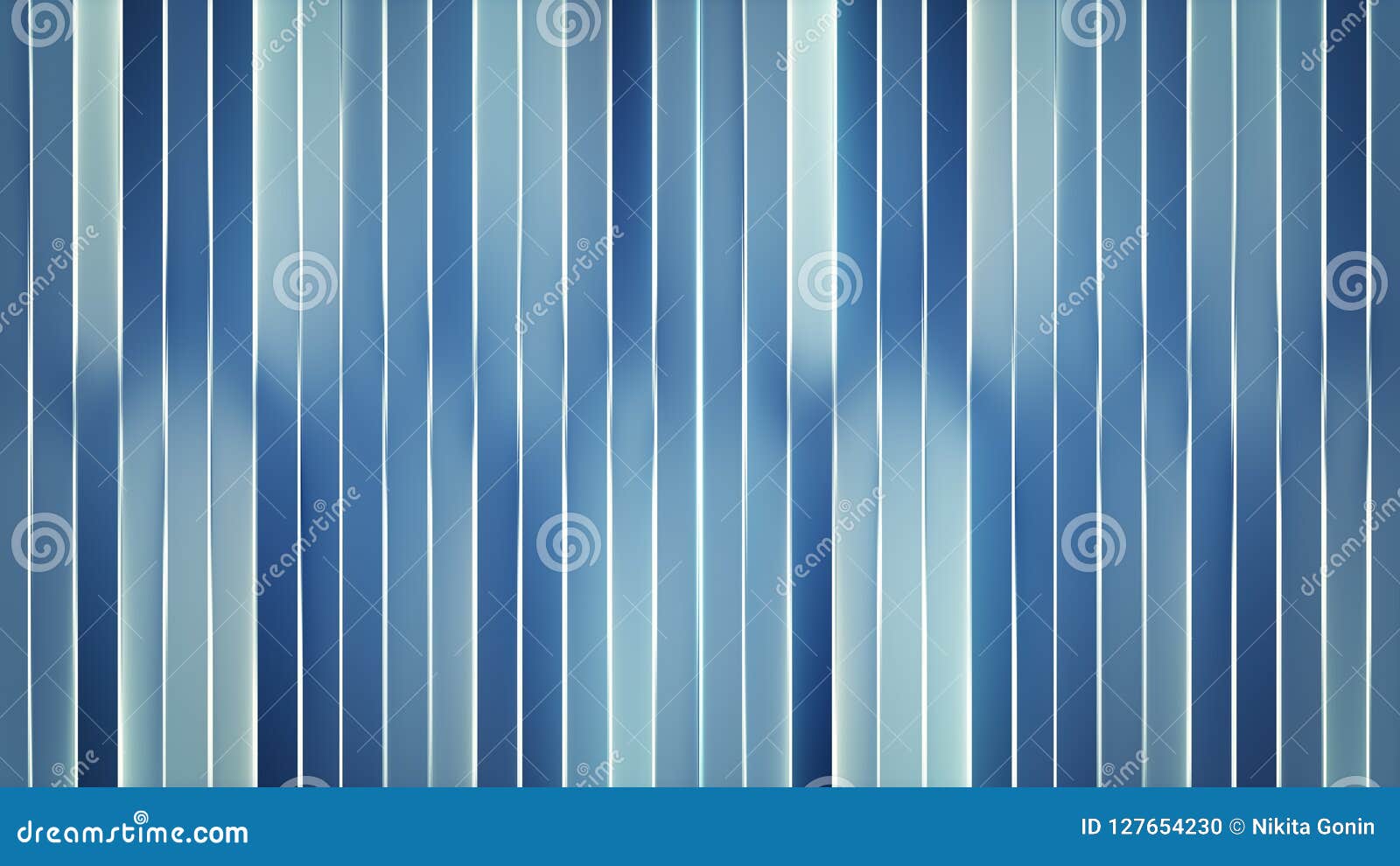 Glowing Blue Vertical Bars Abstract 3D Rendering Stock Illustration ...