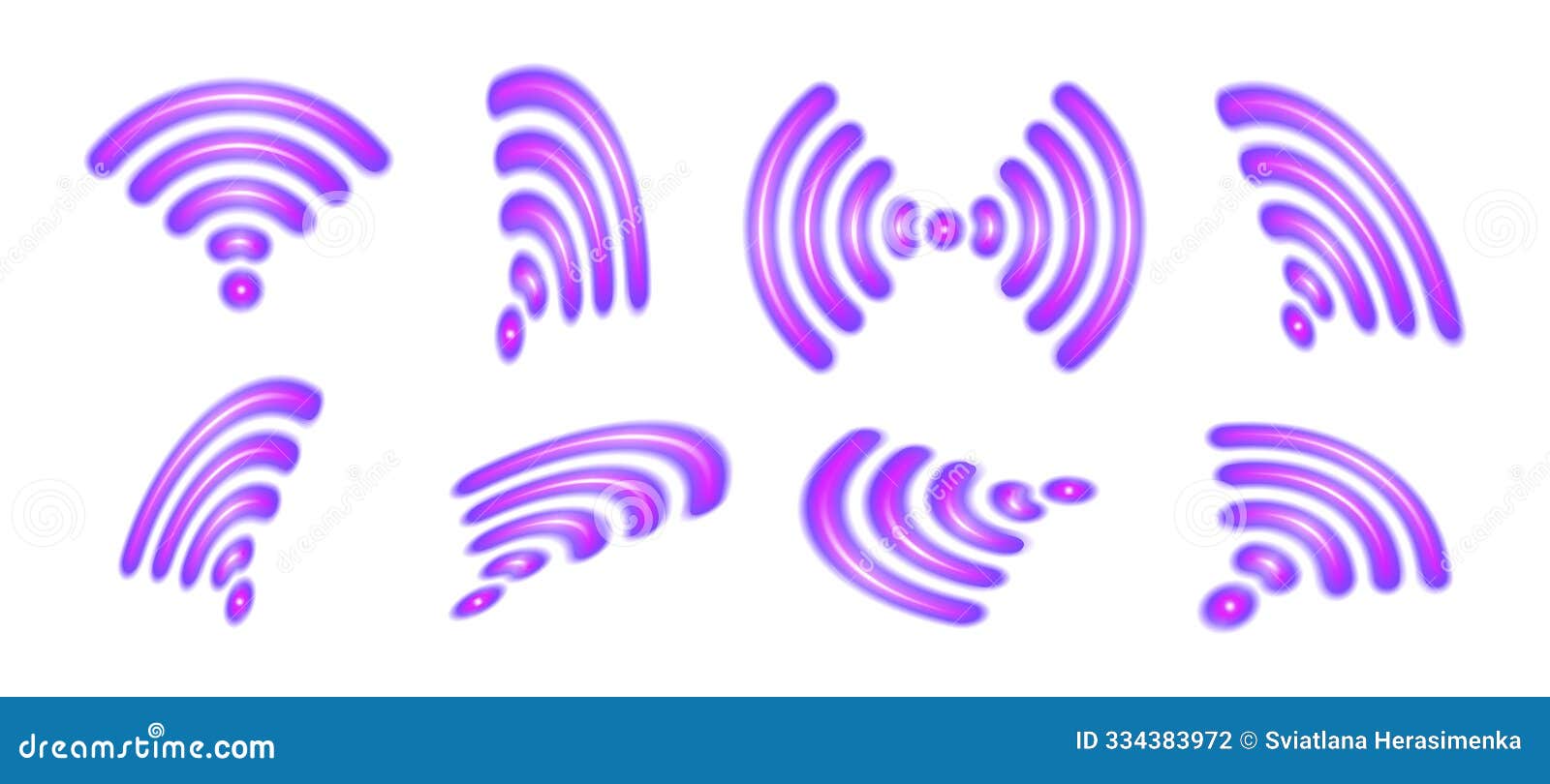 Glowing Blue-violet Light Wifi, Wireless, and Radar Wave Sensor ...