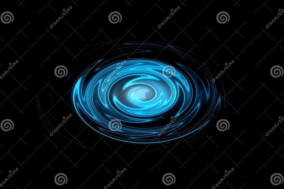 Glowing Blue Vortex with Light Effect on Black Backdrop, Abstract ...