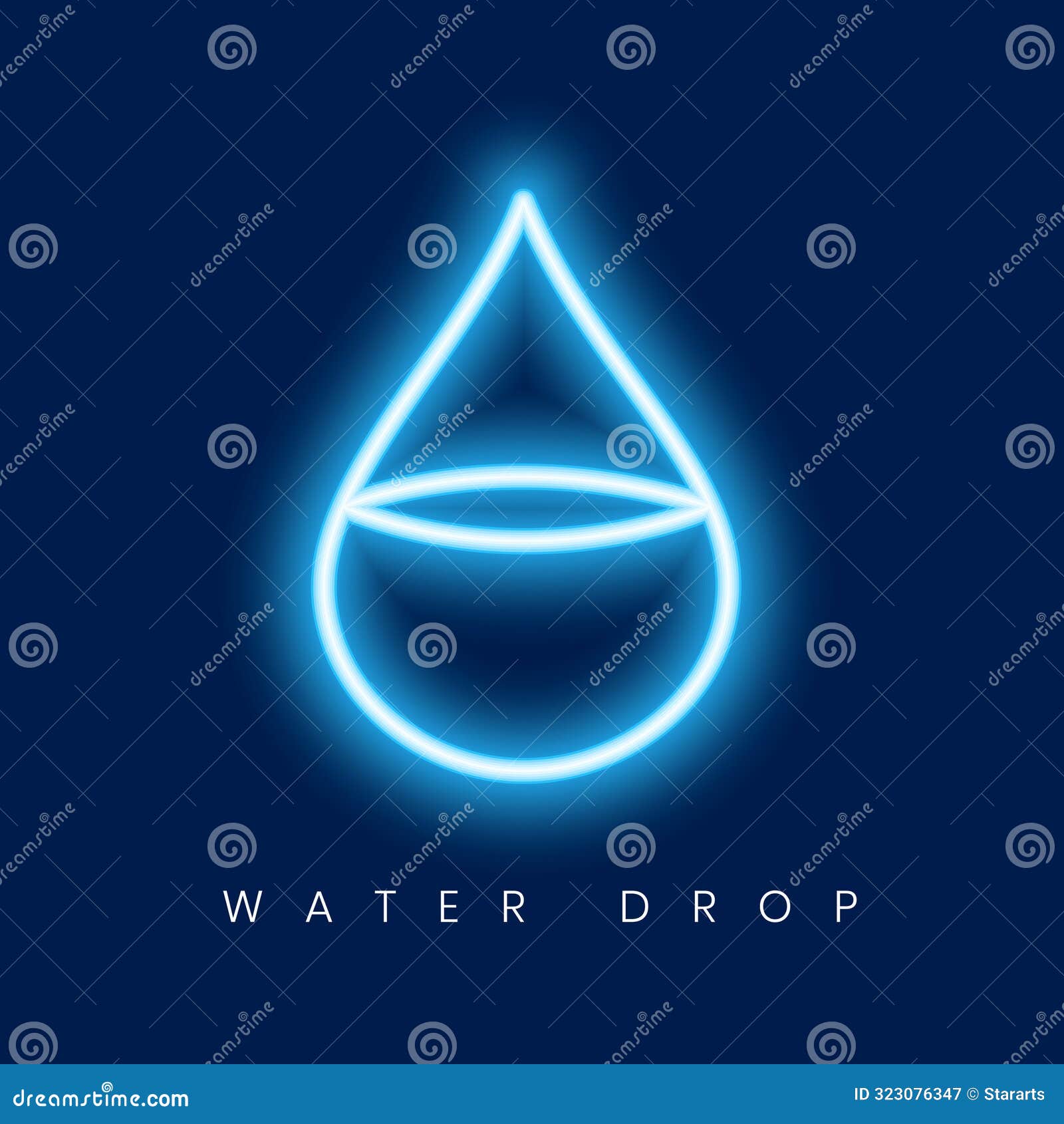 Glowing Blue Water Droplet Backdrop Design Stock Illustration ...