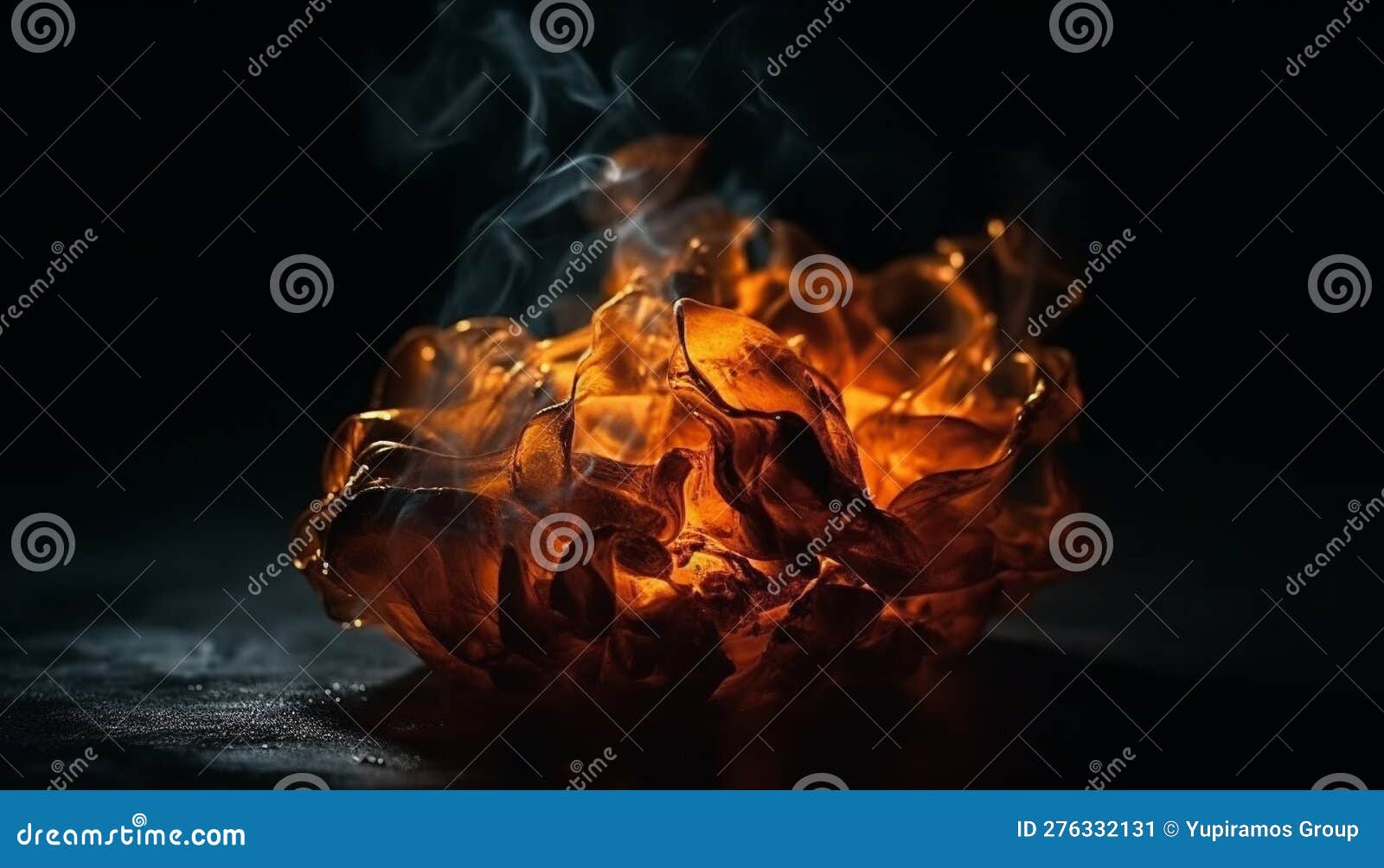 Glowing Bonfire Igniting Dark Nature with Bright Flames Generated by AI ...