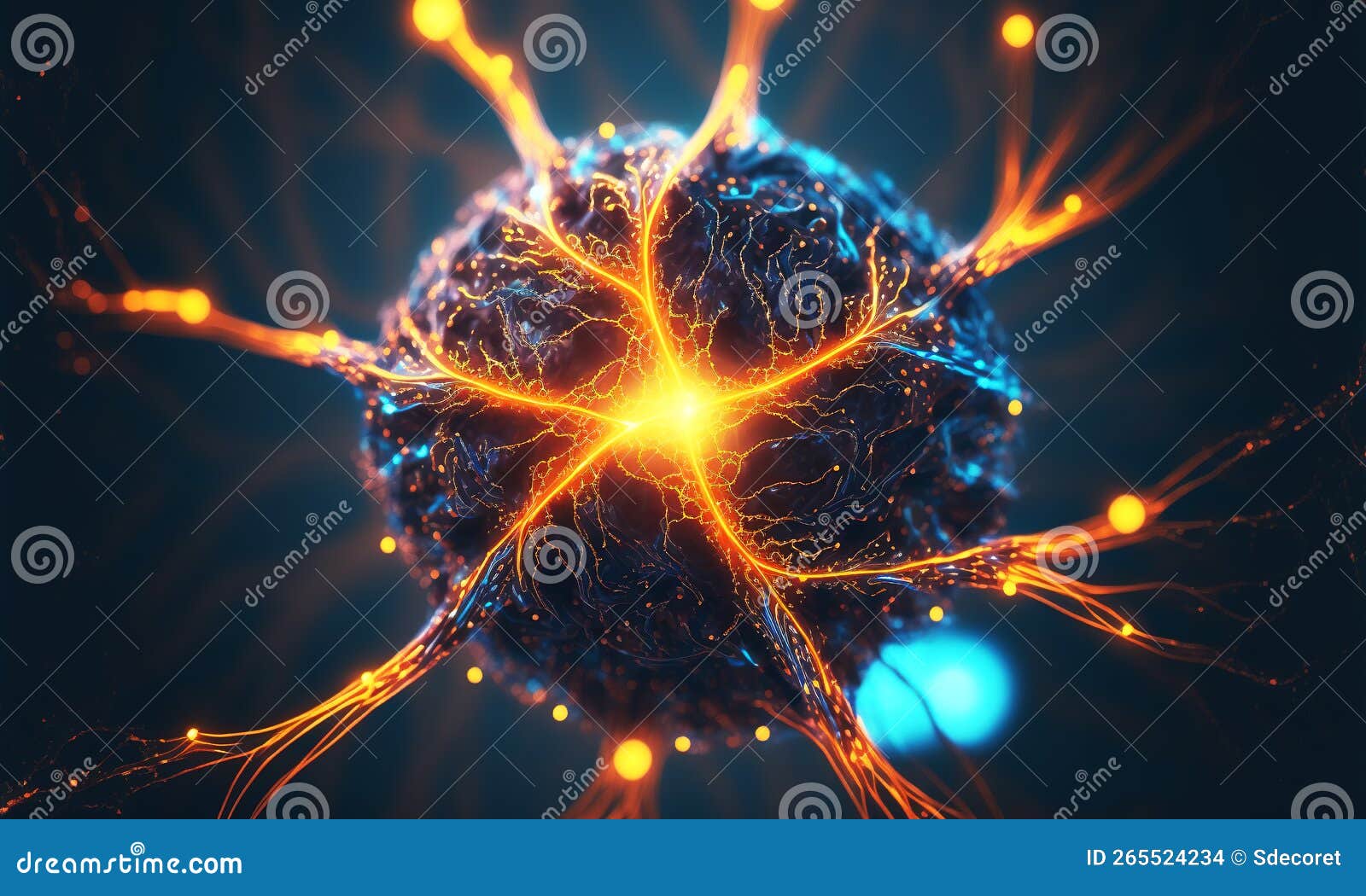 Neuronal Activity In Brain Mapped Using Optogenetics Neurons Firing In ...