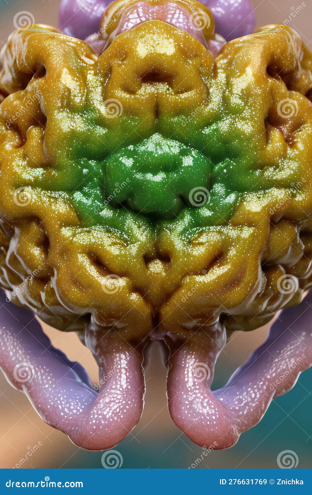 Glowing Brain Cells and Networks, Seen Under Microscope Lens Stock ...