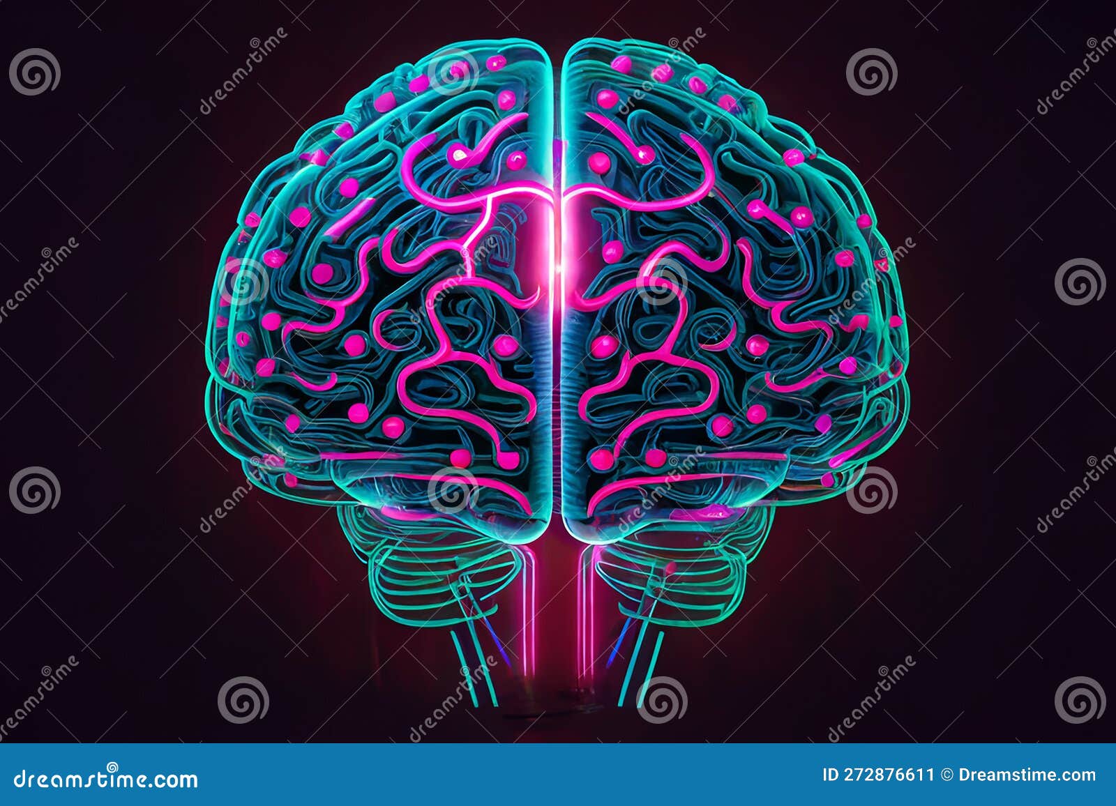 A Glowing Brain on a Chip, the Concept of Artificial Intelligence Stock Illustration ...