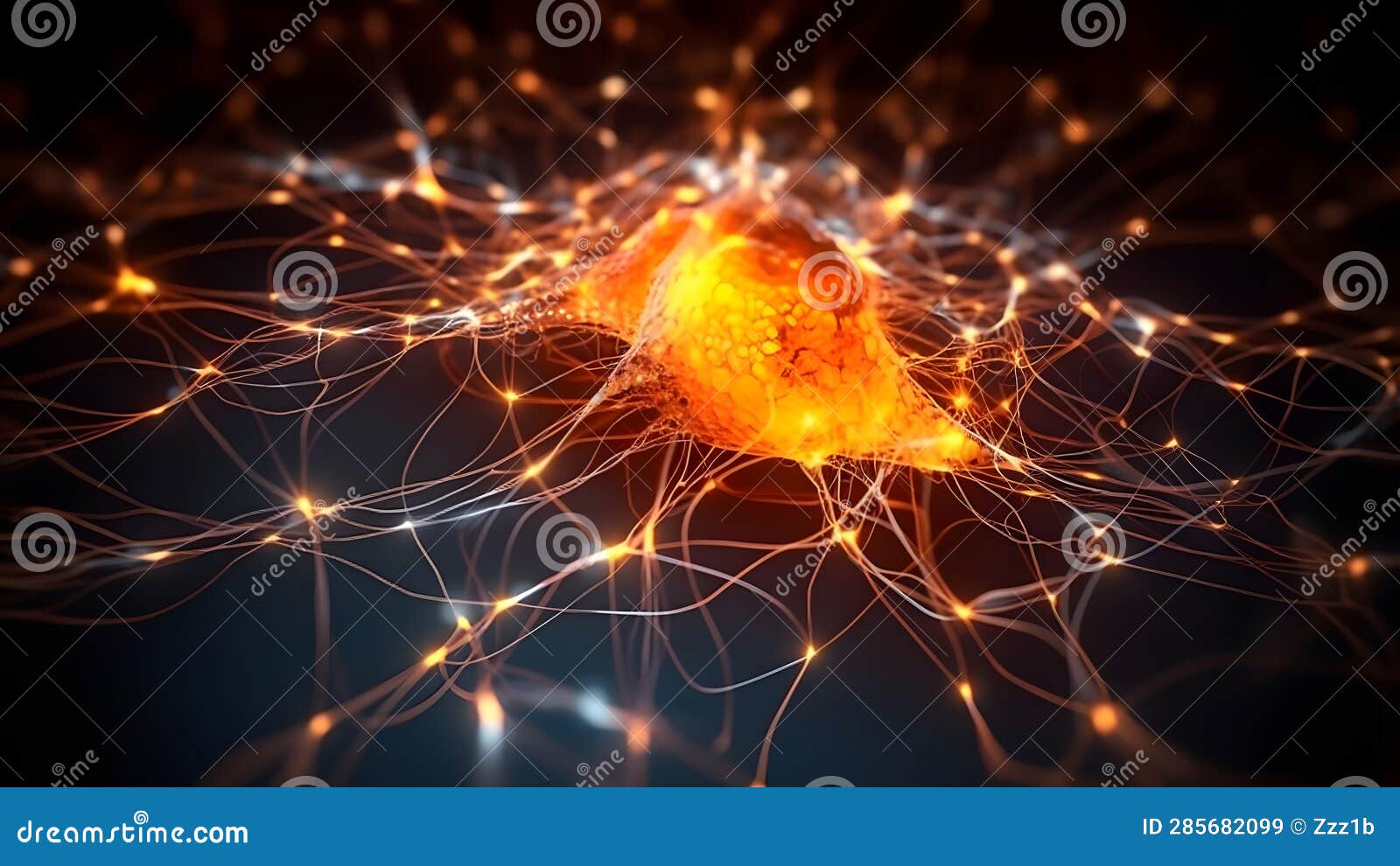 Glowing Brain Neural Cells Connected in Biological Neural Network ... Glowing Brain Neural Cells Connected in Biological Neural Network ...