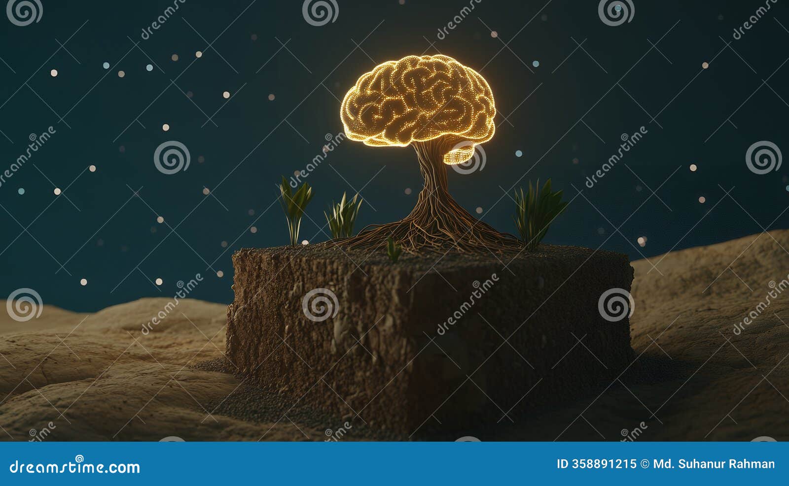 Brain Tree Concept Of A Tree Growing In The Shape Of A Human Brain ...