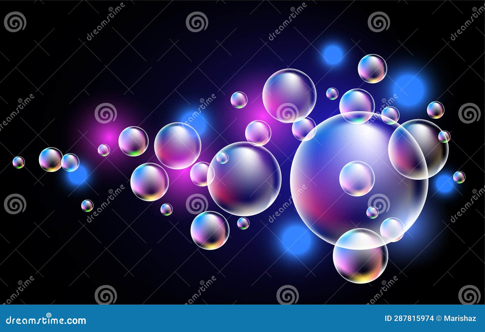 Glowing Magic Fantasy Bubbles Stock Vector - Illustration of abstract ...