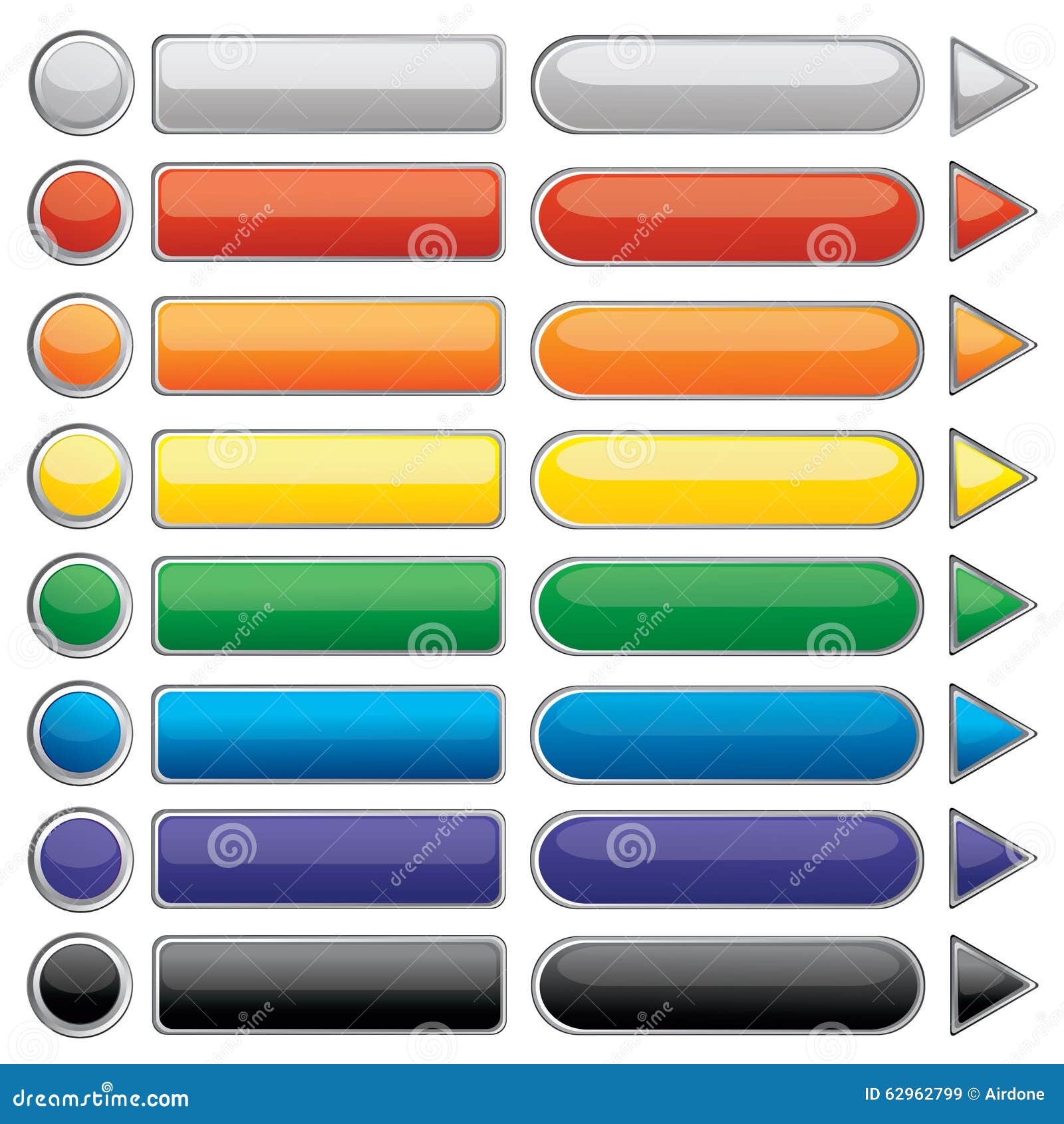 Glowing Button Icons Isolated on White Stock Vector - Illustration of ...