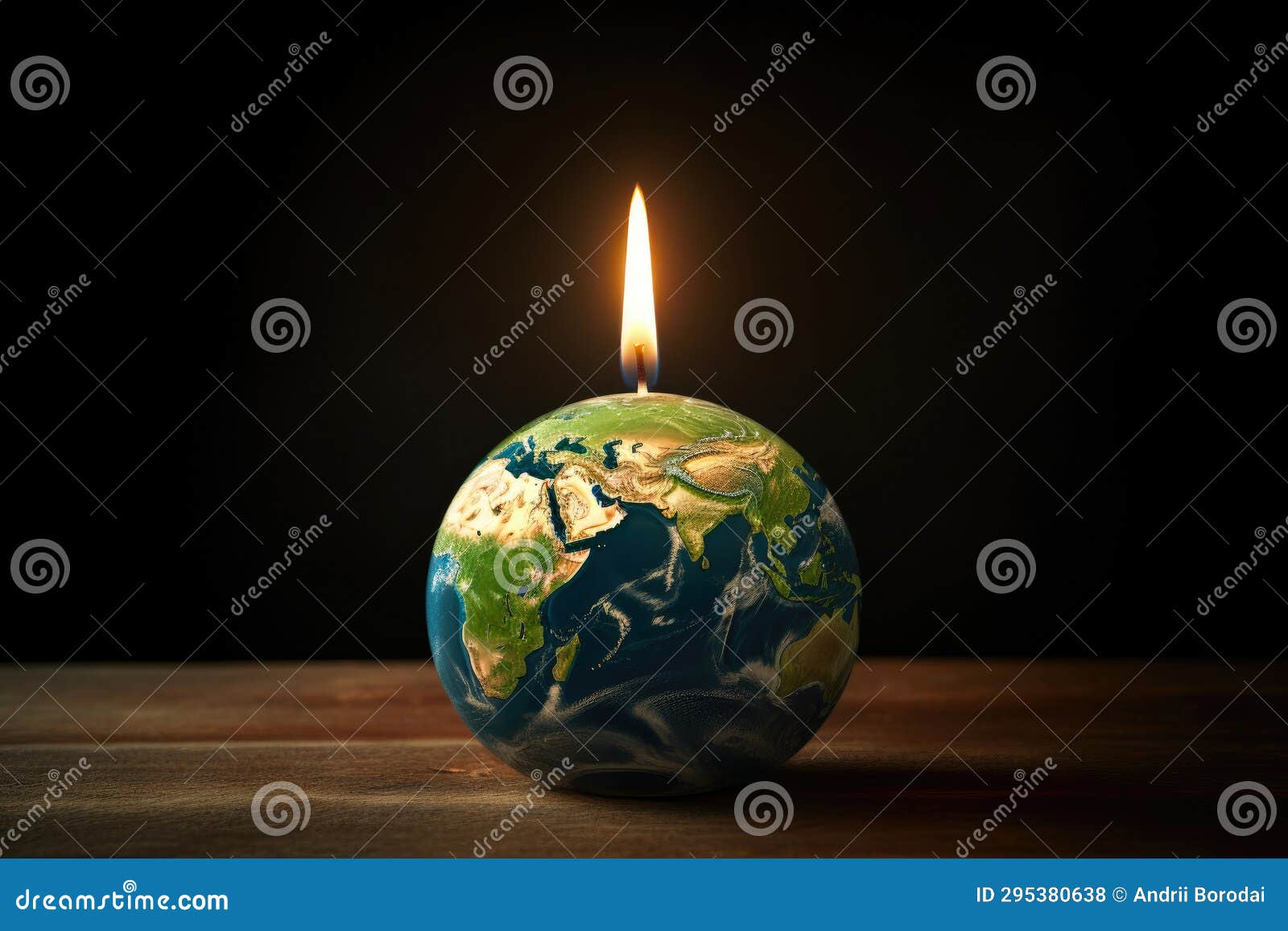 Glowing Candle In The Dark: Earth Hour Symbol. Stock Photography ...