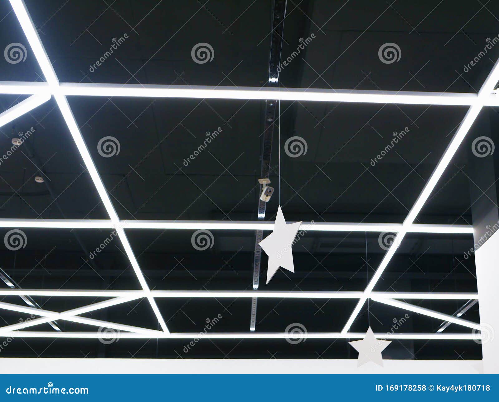 Glowing Ceilings of the Store. Store Backlight Stock Photo - Image of ...