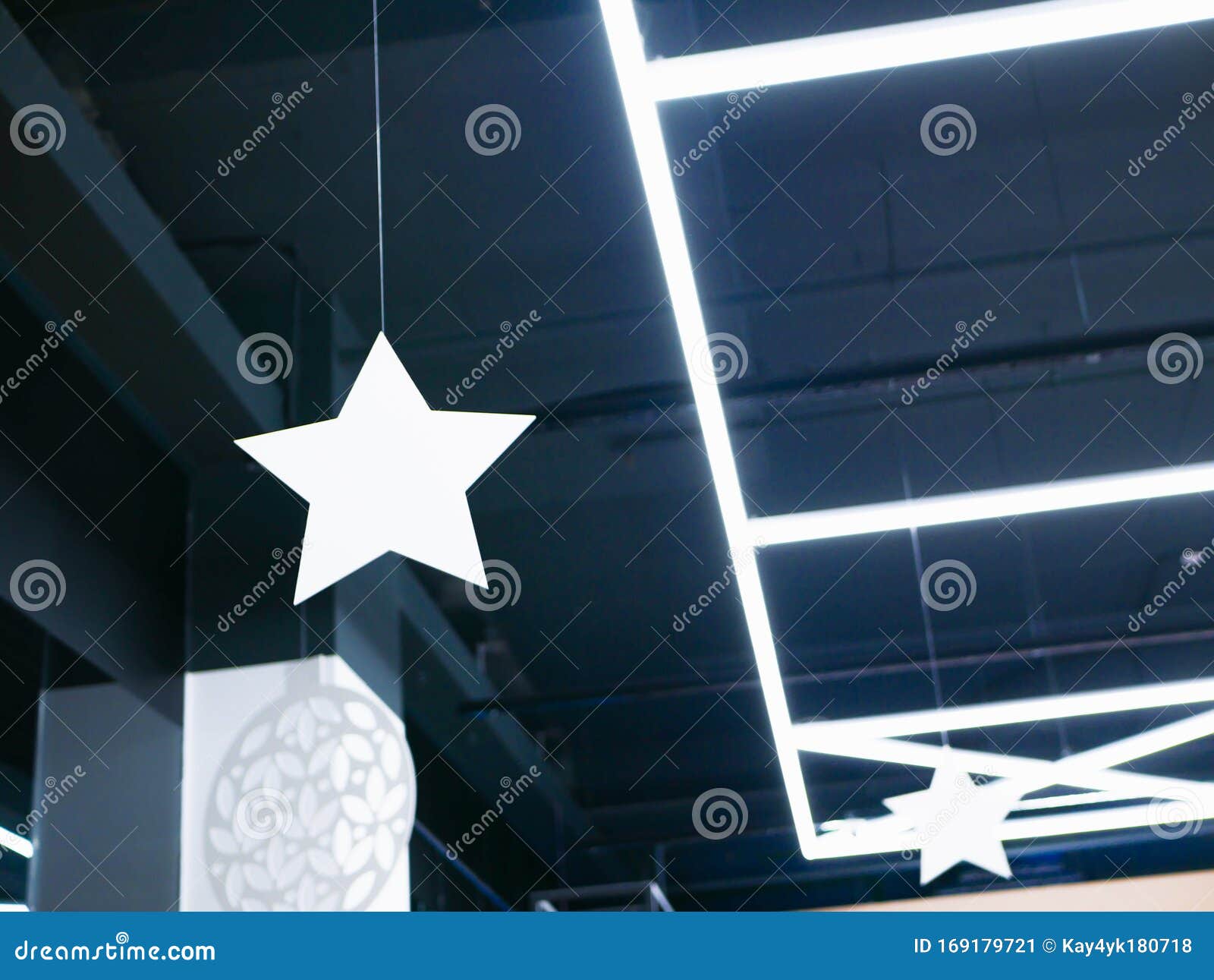 Glowing Ceilings of the Store. Store Backlight Stock Image - Image of ...