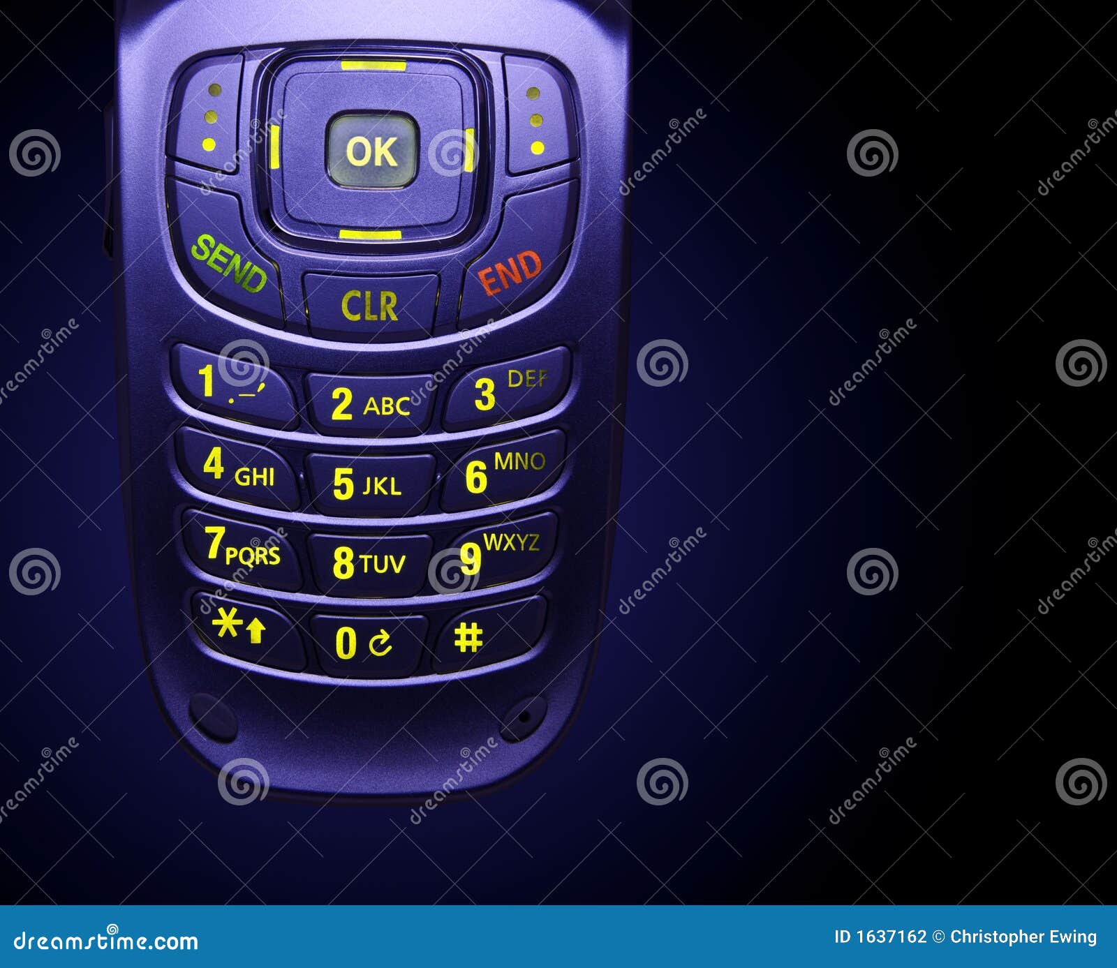 Glowing Cell Phone Keypad stock photo. Image of phone - 1637162