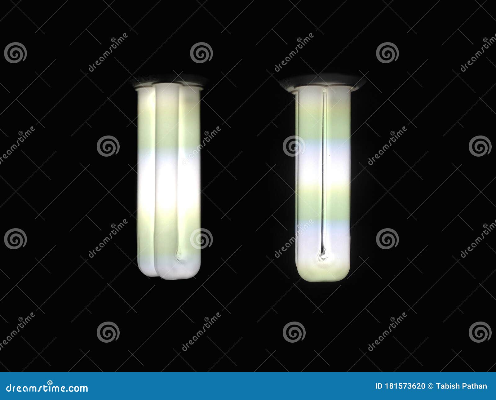Glowing CFL Compact Fluorescent Lamps Stock Photo - Image of ...