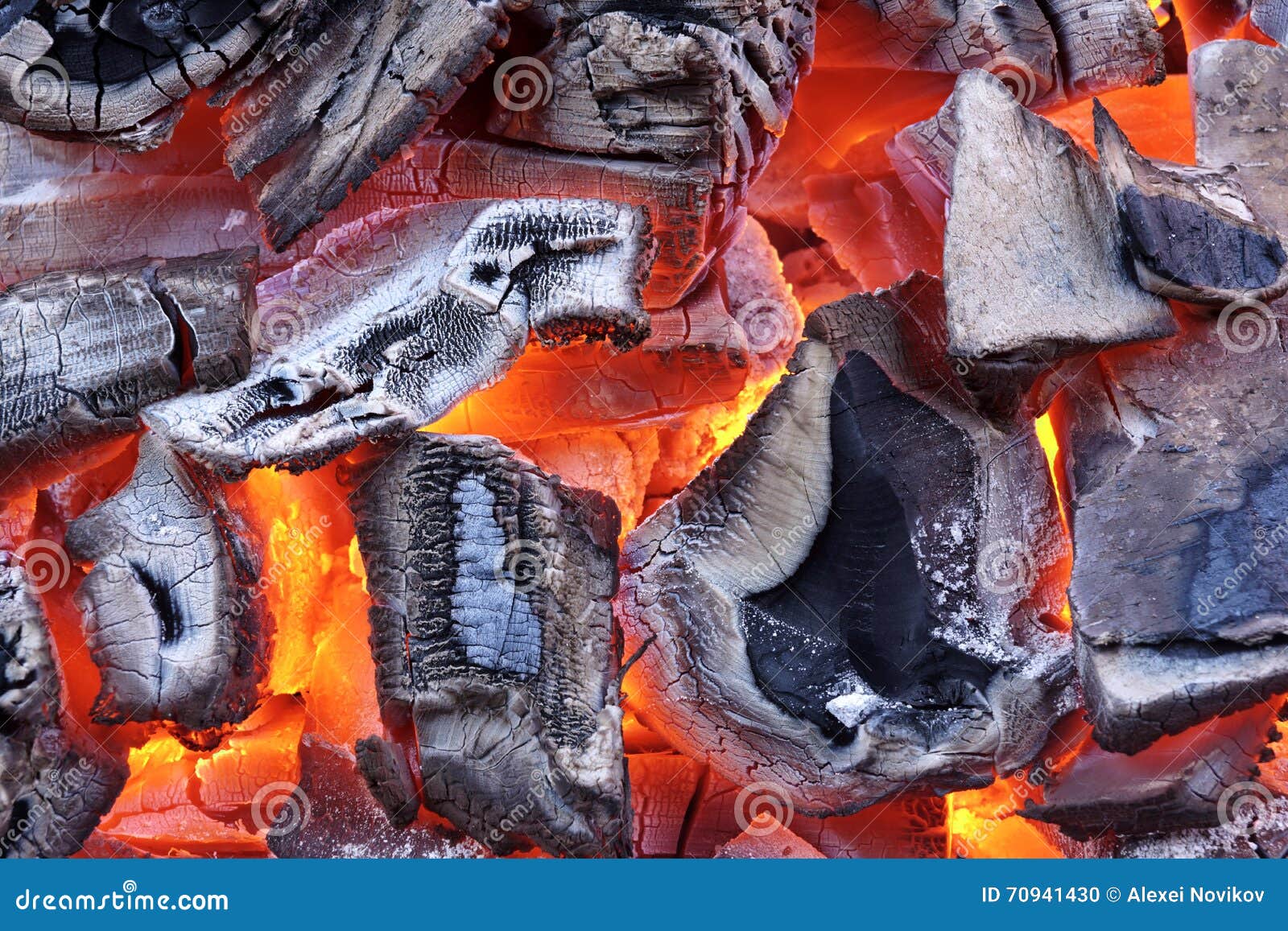 Glowing Charcoal Background, Top View Stock Photo - Image of firewood ...