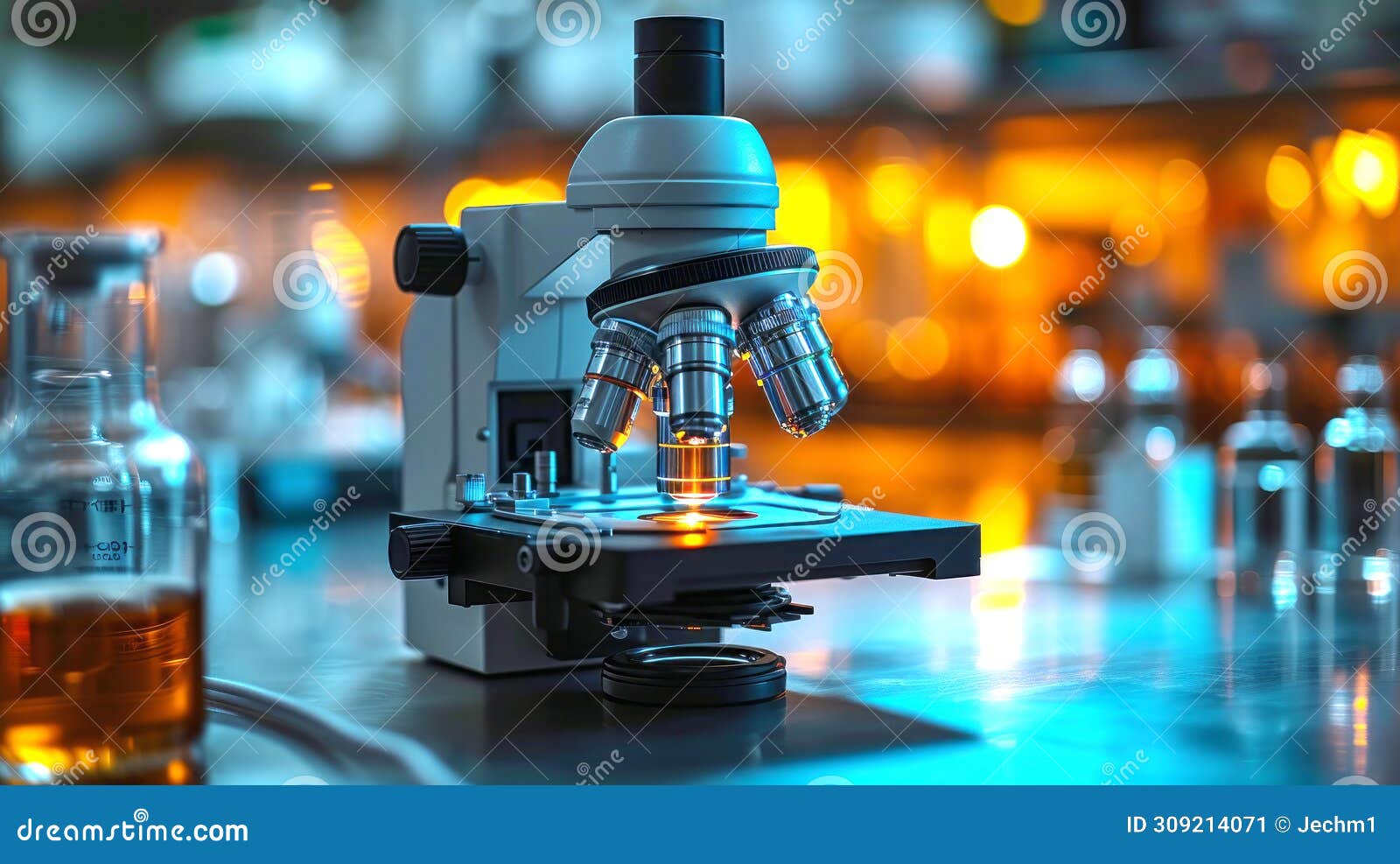 Glowing Chemical Reaction In Laboratory Flask Stock Illustration Illustration Of Sparkling