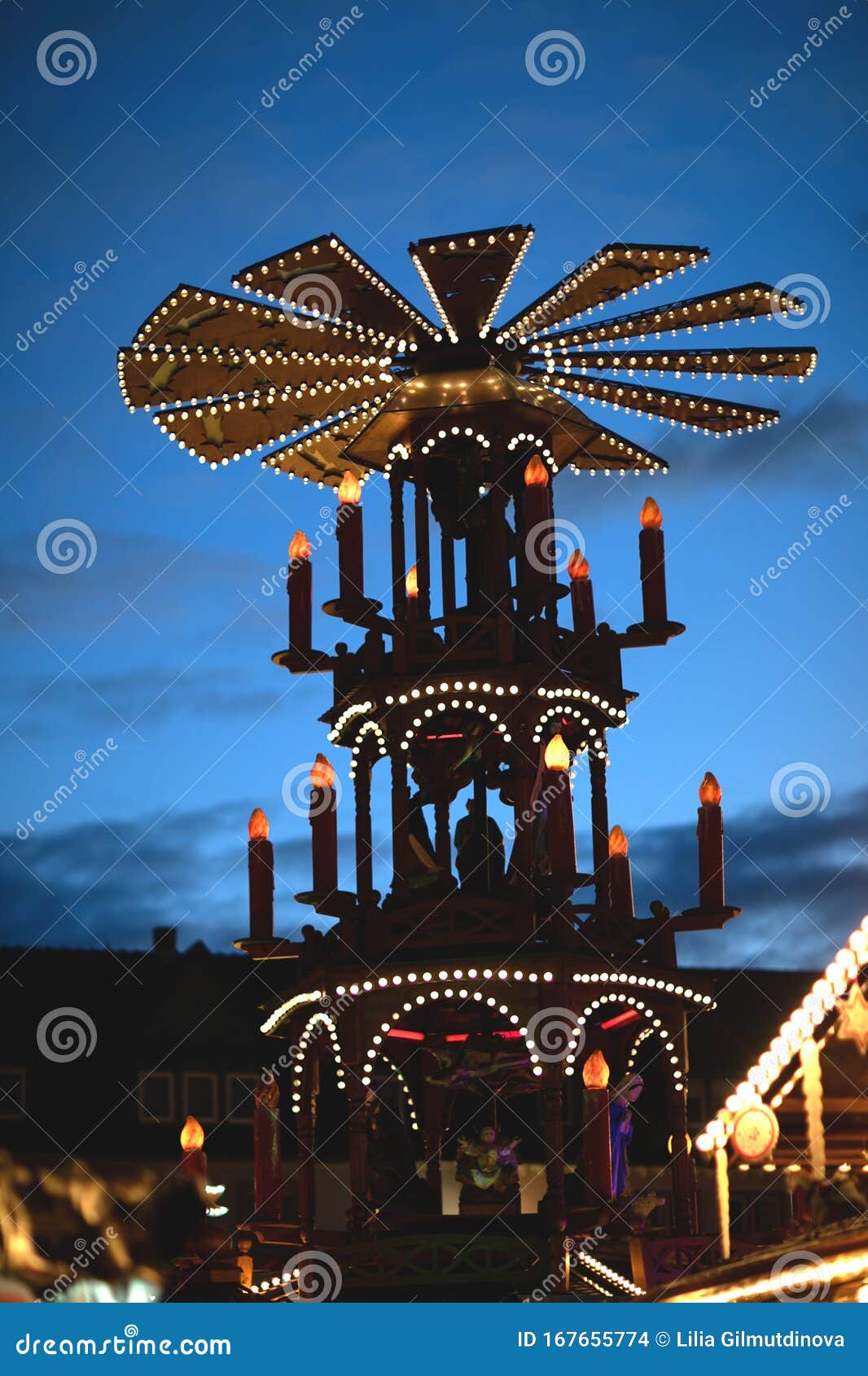 Christmas Carousel in Germany. Stock Photo - Image of celebration ...