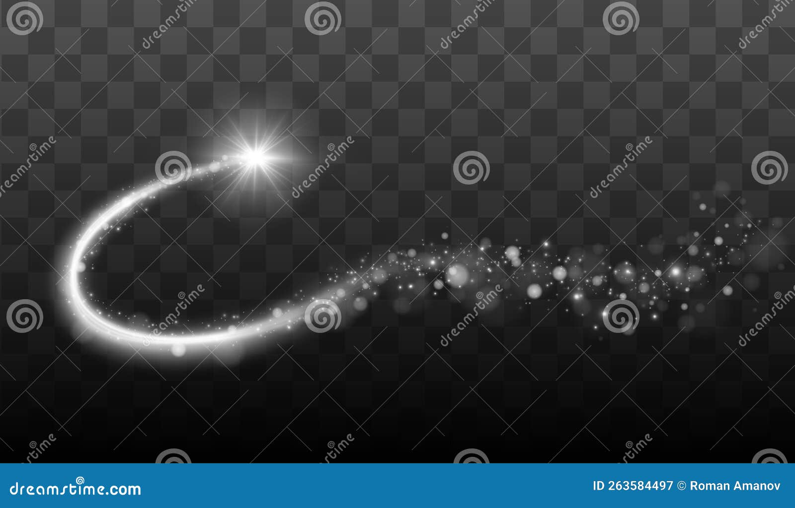 Glowing Christmas Star with Stardust Trail. Stock Vector - Illustration ...