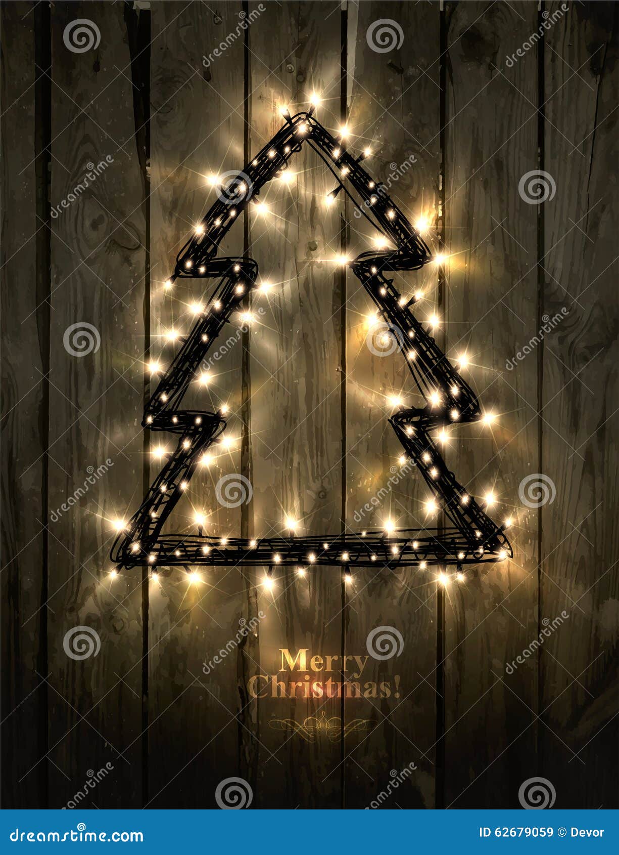 Glowing Christmas Tree Made of Led Lights Stock Vector - Illustration ...