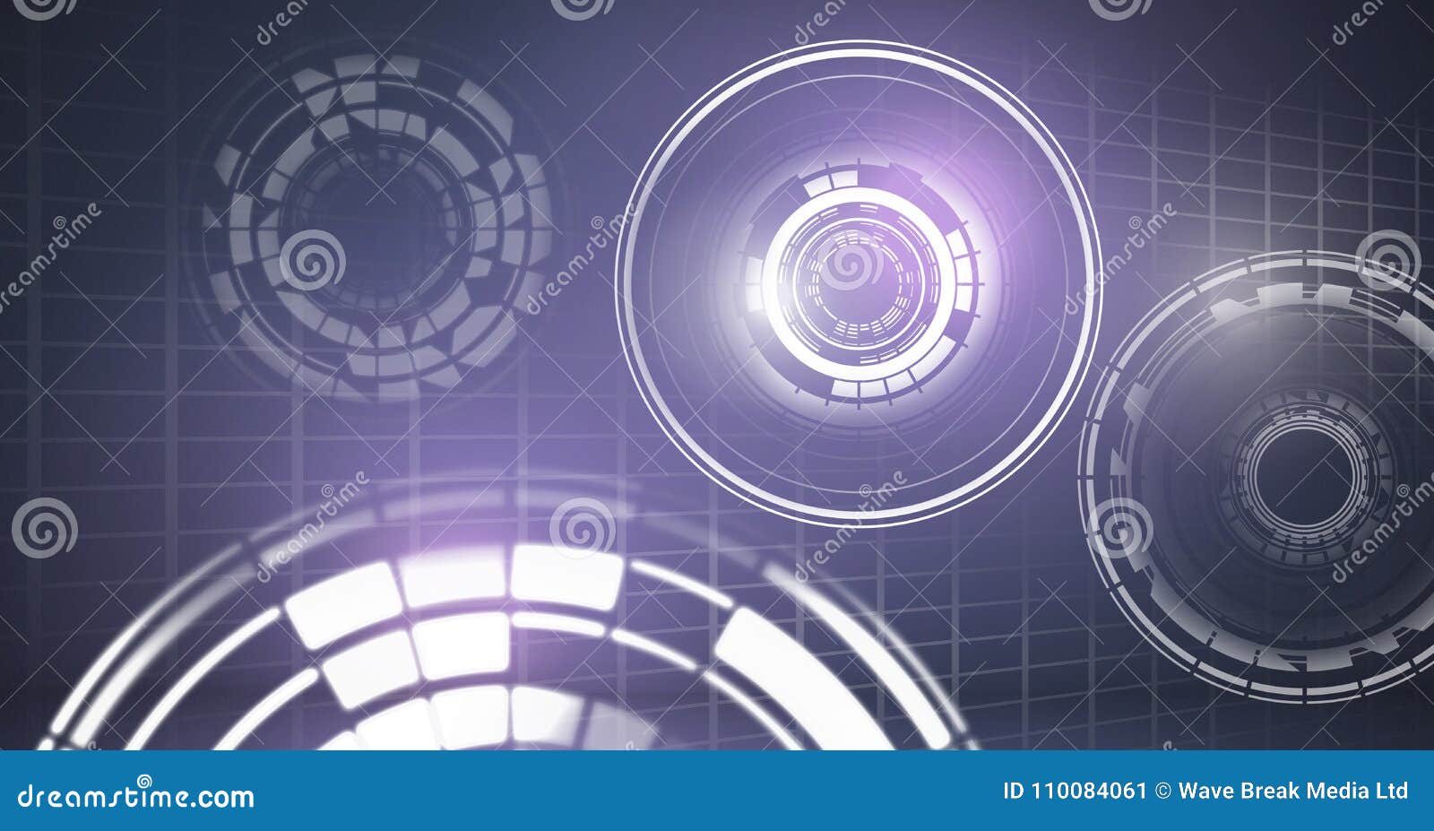 Glowing Circle Technology Interface Stock Illustration - Illustration ...