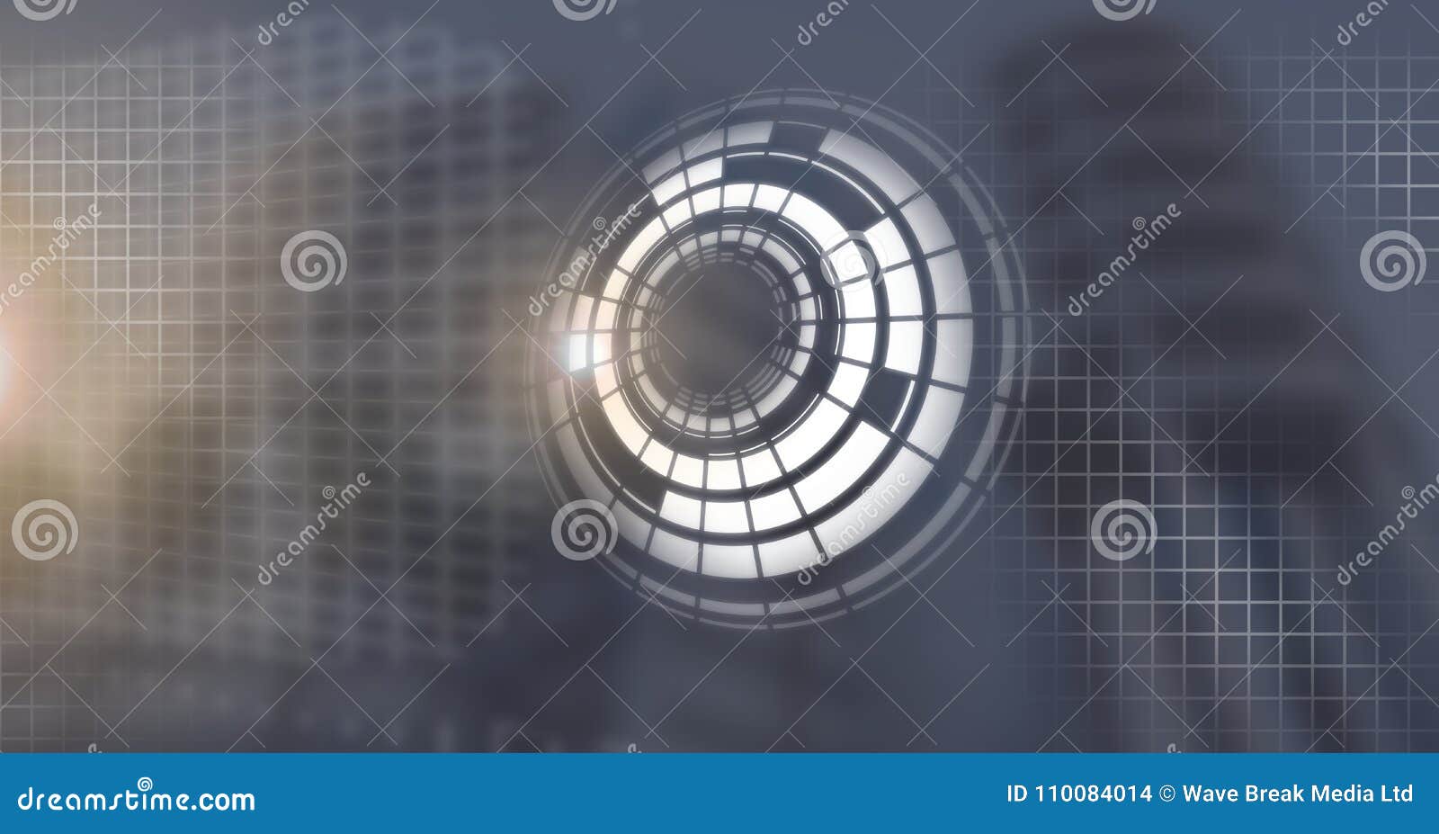 Glowing Circle Technology Interface Stock Illustration - Illustration ...