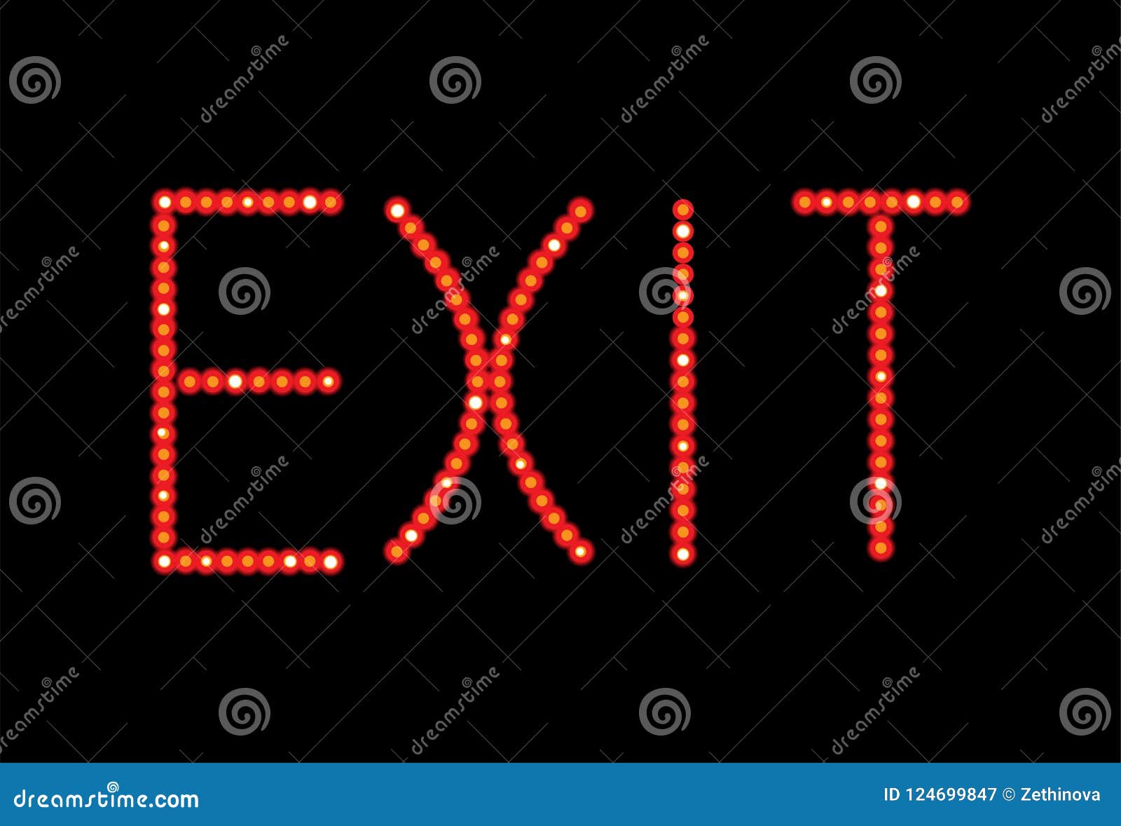EXIT Light Up Sign stock illustration. Illustration of letters - 124699847