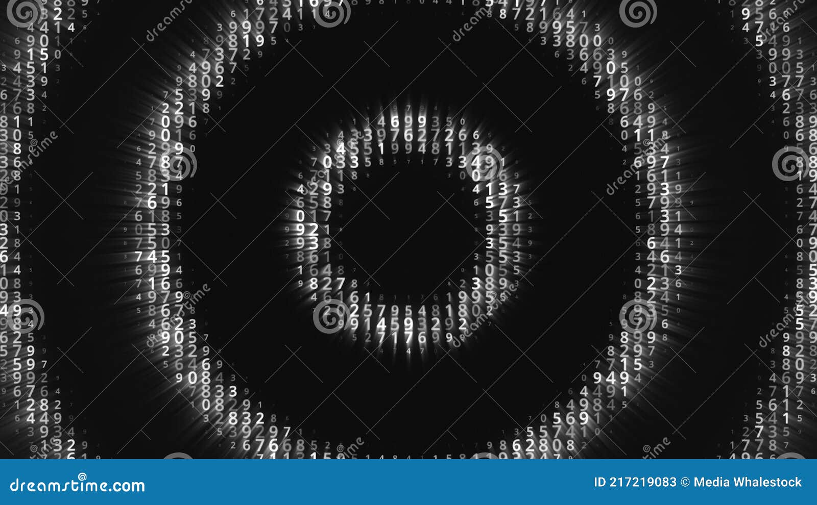 Glowing Circles With Numbers Move On Black Background. Animation ...