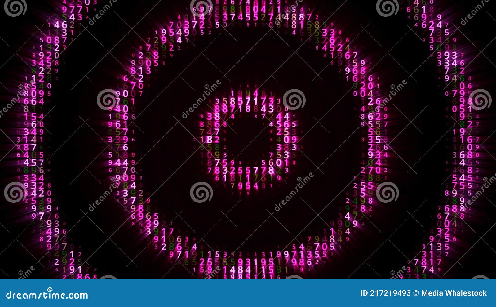 Glowing Circles with Numbers Move on Black Background. Animation Stock ...