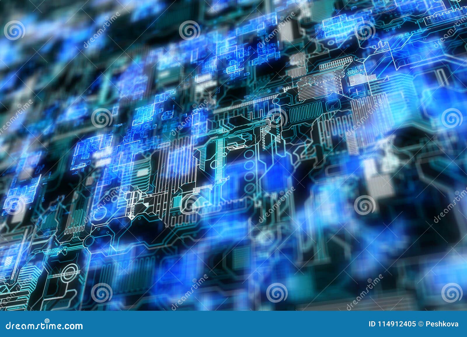 Glowing circuit backdrop stock illustration. Illustration of glow ...