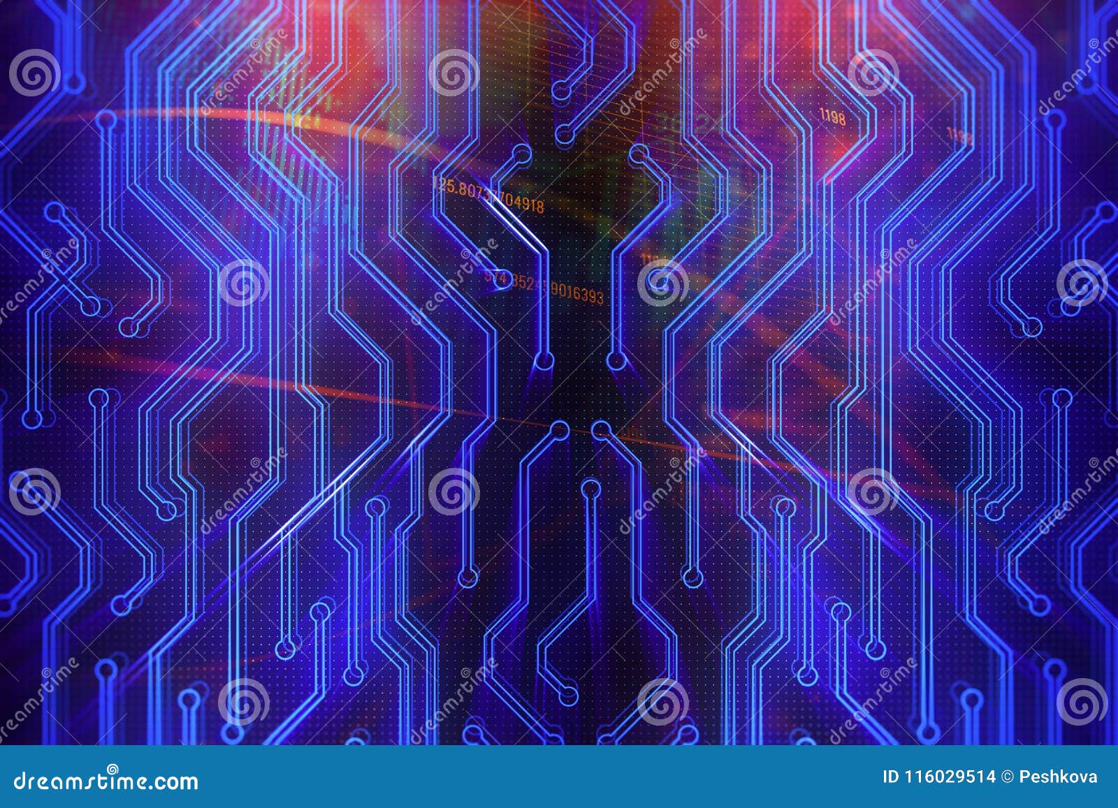 Glowing circuit backdrop stock illustration. Illustration of cyberspace ...