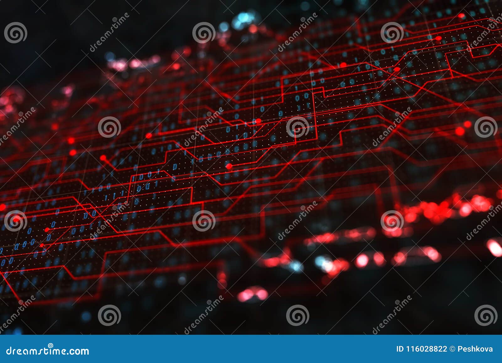 Glowing circuit background stock illustration. Illustration of line ...