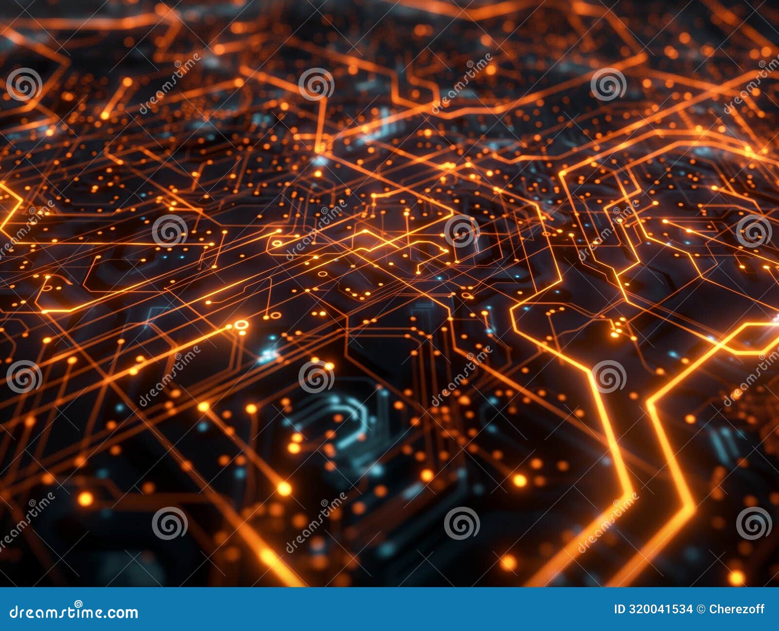 Glowing Circuit Board Pathways Stock Photo - Image of microchip ...