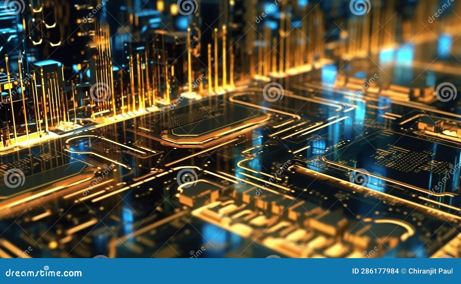 Glowing Circuit Boards in a Row Futuristic Technology Stock ... Glowing Circuit Boards in a Row Futuristic Technology Stock ...