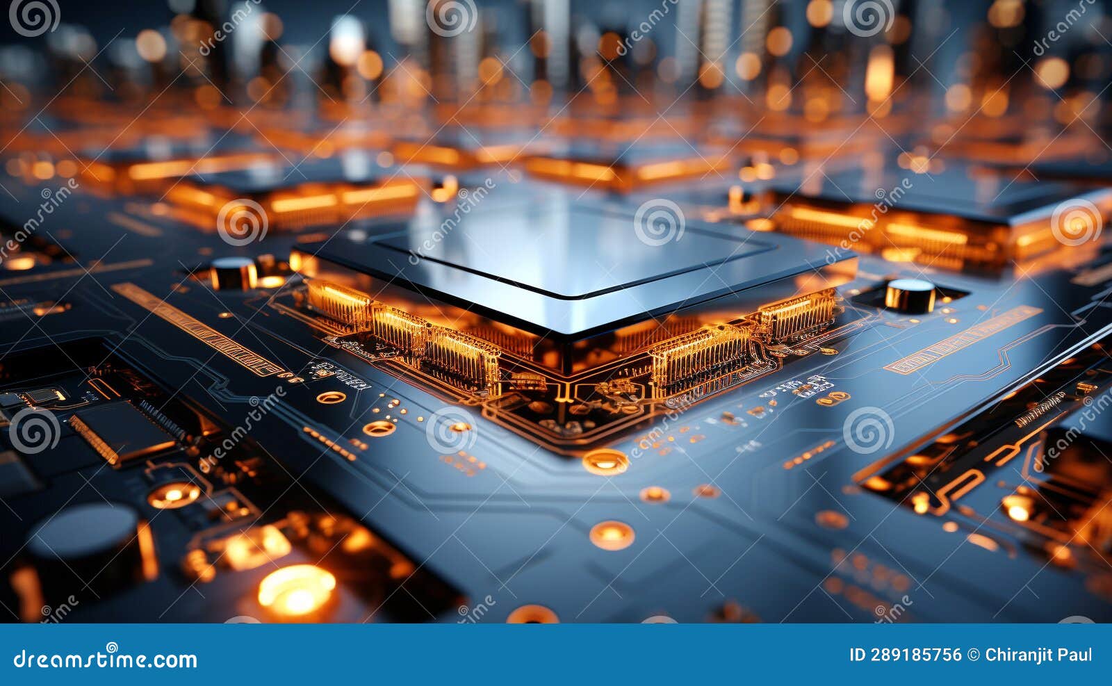 Glowing Circuit Boards in a Row Futuristic Technology Stock ... Glowing Circuit Boards in a Row Futuristic Technology Stock ...
