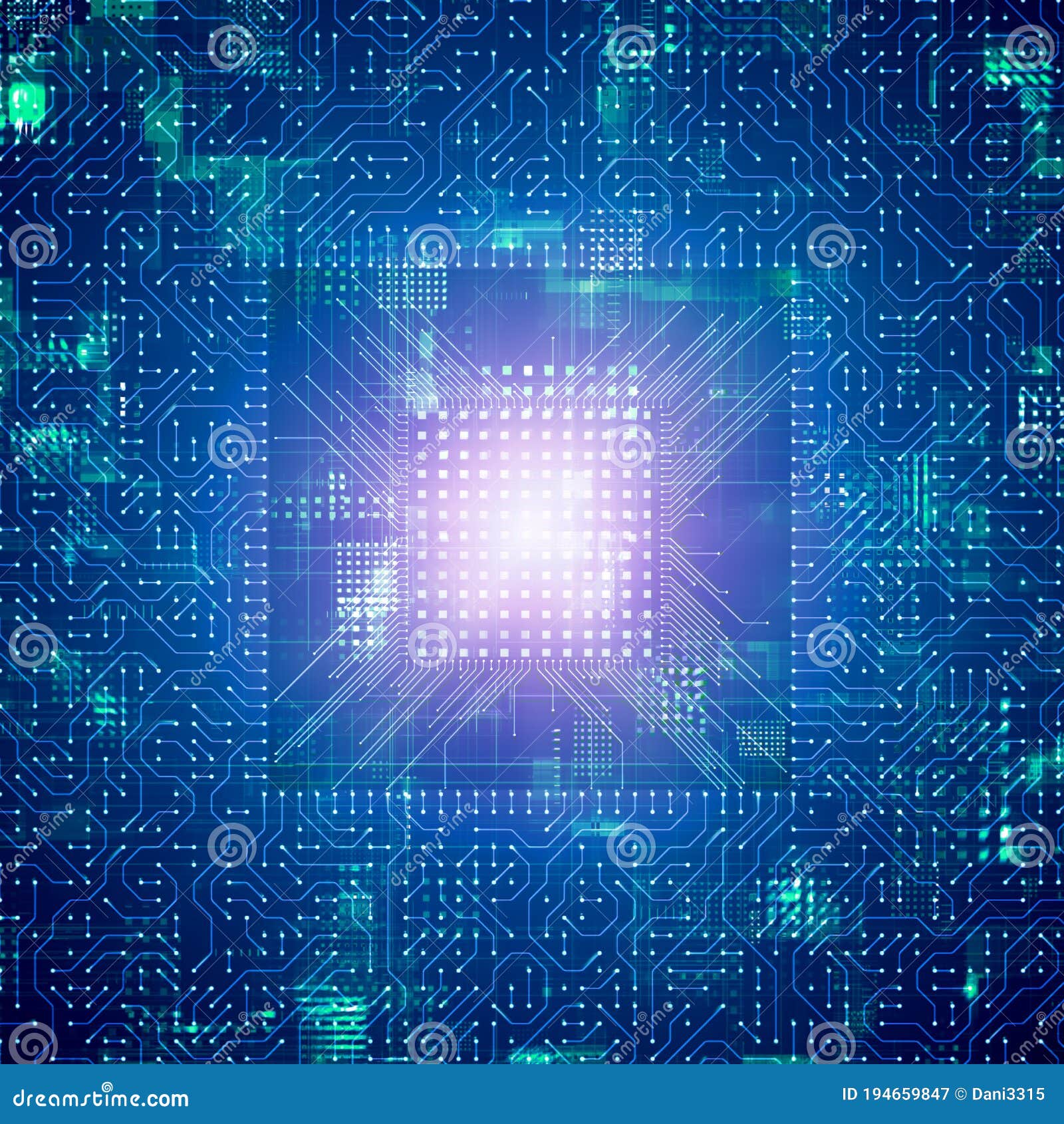 Glowing Circuit Network. Big Data Stock Illustration - Illustration of ...