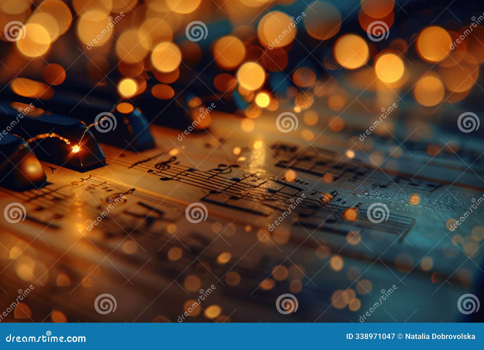 Glowing Classical Instruments in a Sparkling Symphony, Filling the ...