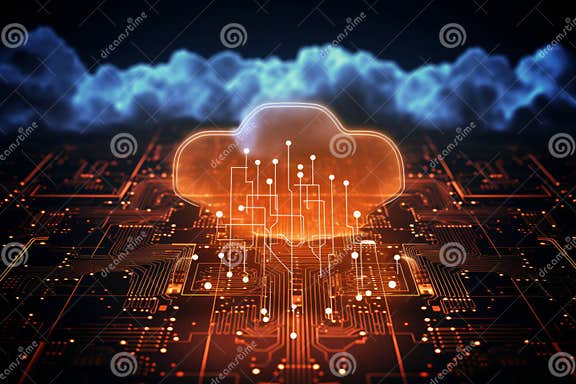 Glowing Cloud Security Symbolized by Padlock on Circuit Board with Data ... Glowing Cloud Security Symbolized by Padlock on Circuit Board with Data ...