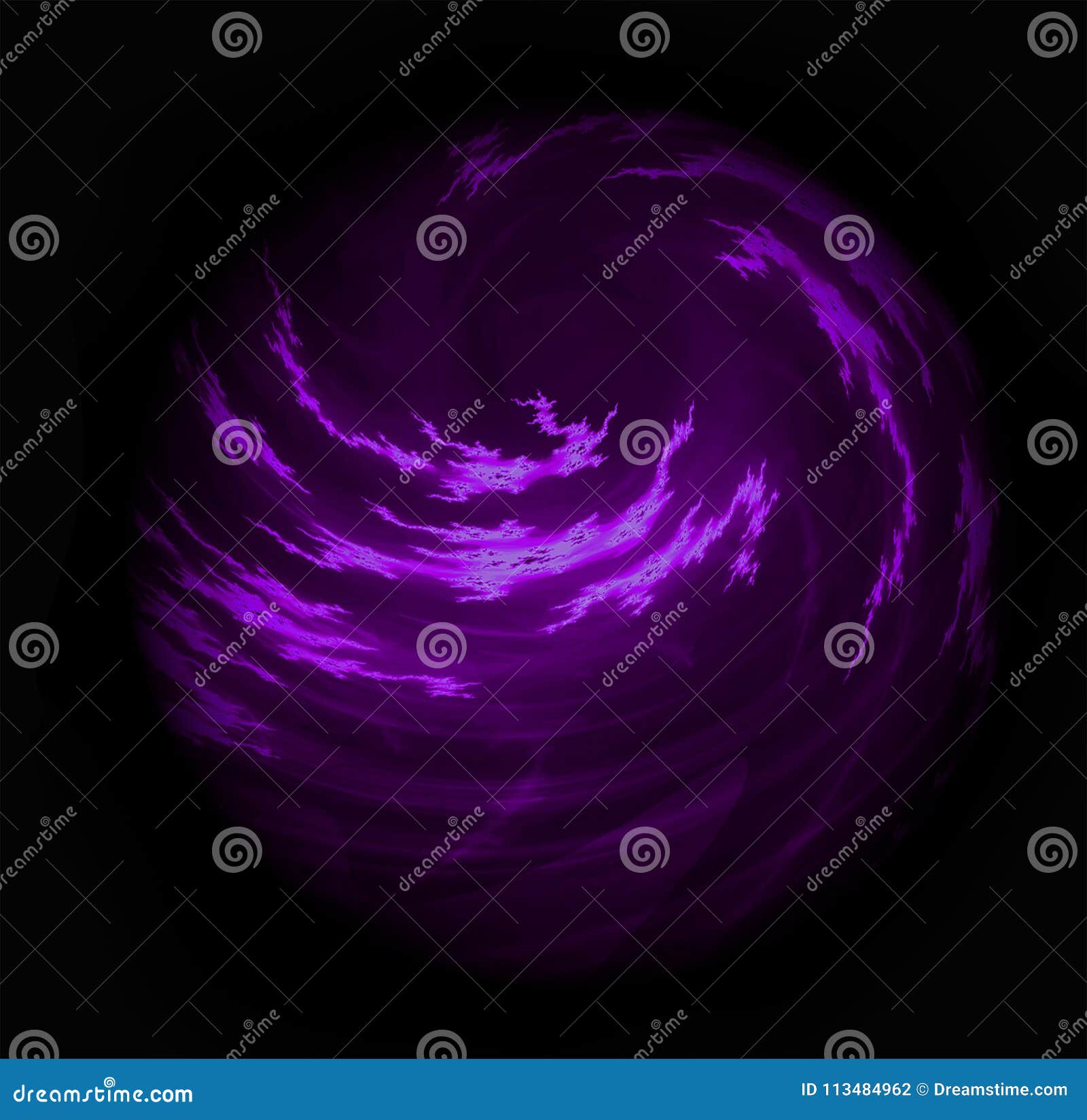Glowing Cloudy Swirling Purple Planet Orb Stock Illustration ...