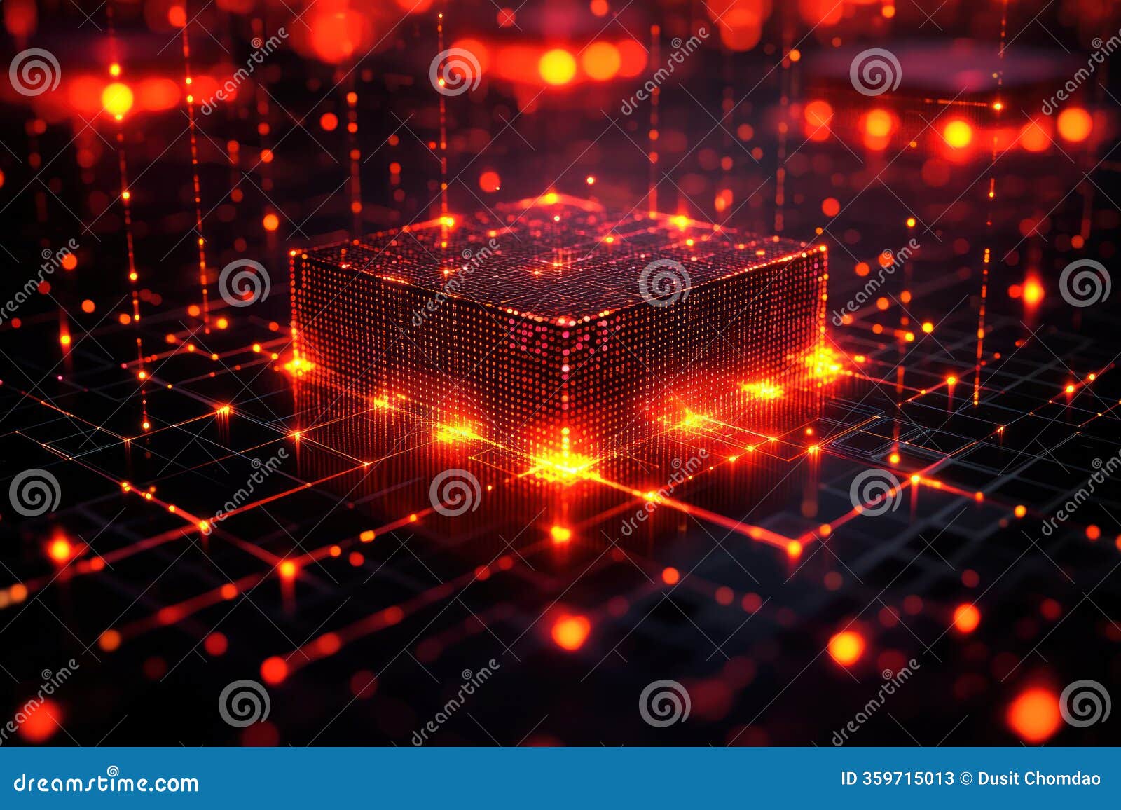 Glowing Code Matrix Representing Decentralized System, Showcasing ...