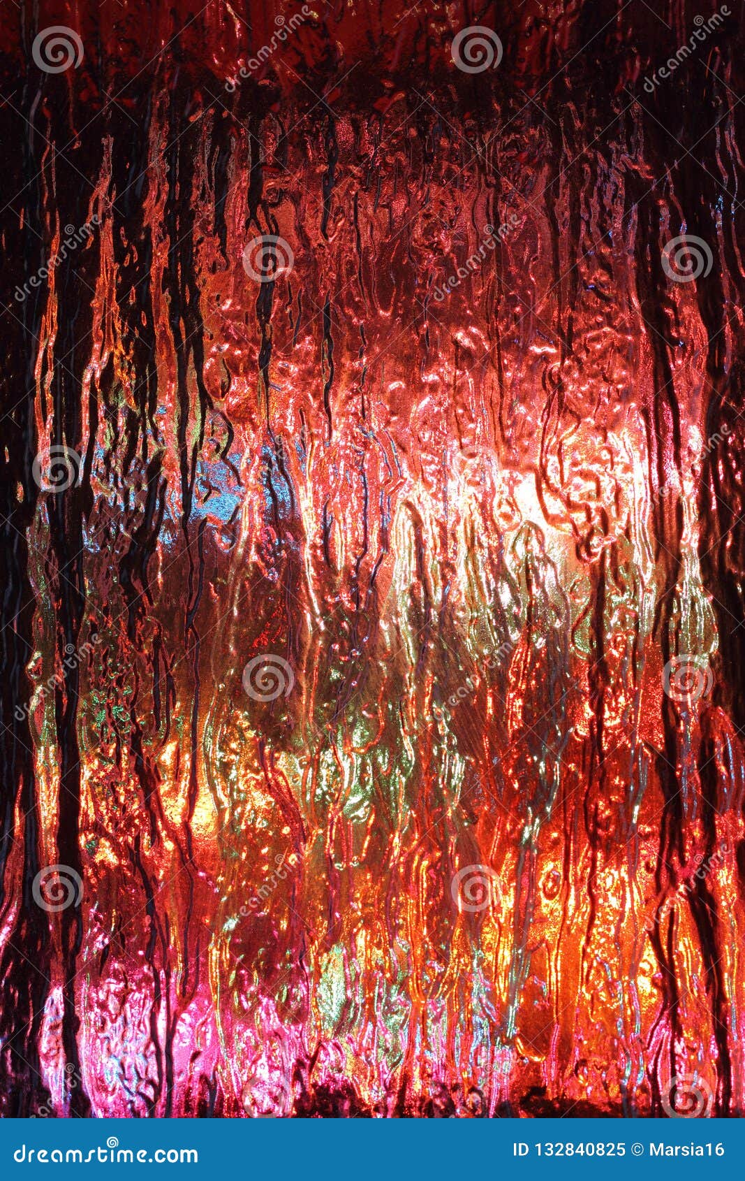 Multicolored Lights Visible through Textured Glass. Stock Image - Image ...