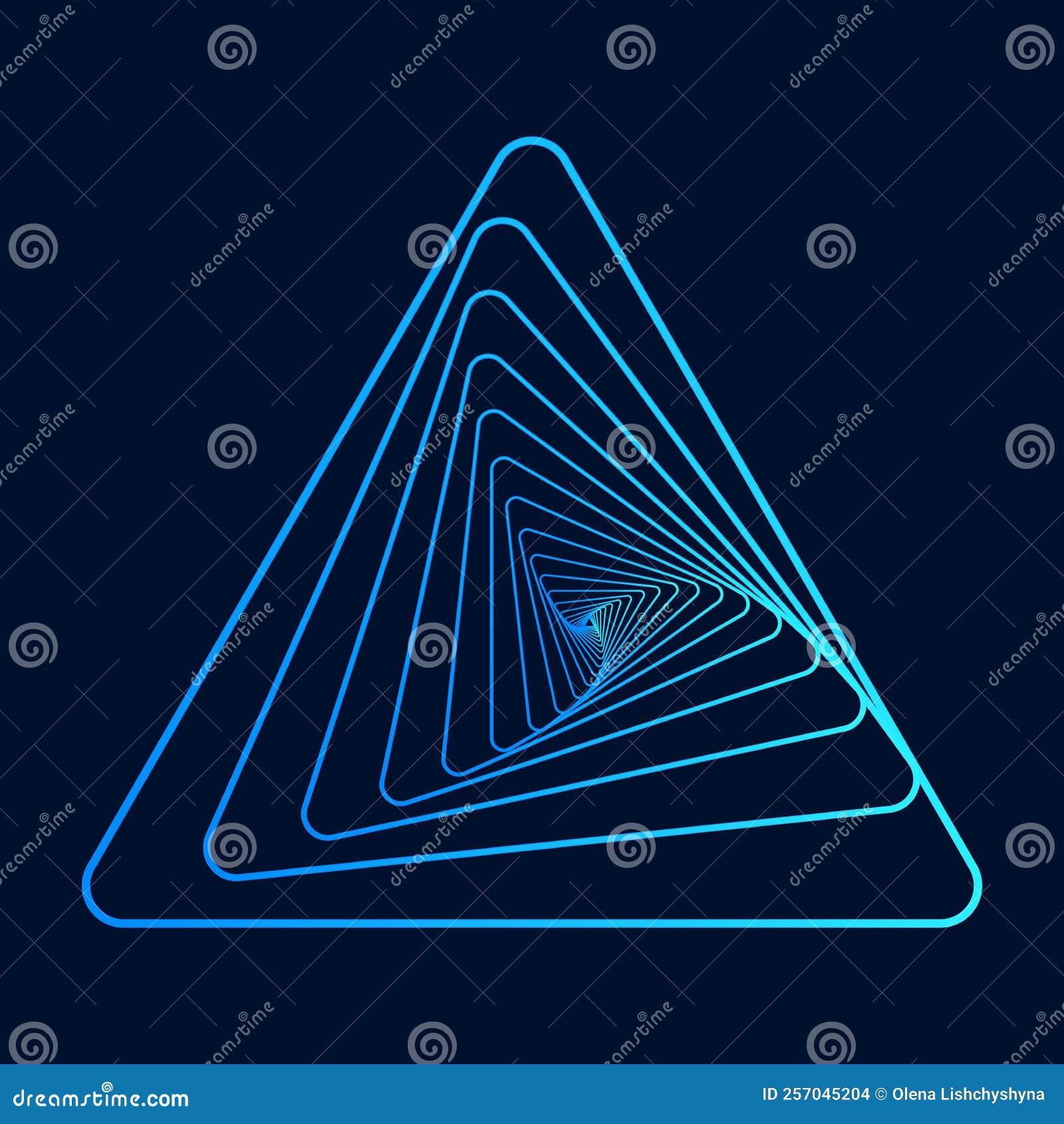 Glowing Colored Triangles Technology. Twisted Spiral.Vector Technology ...