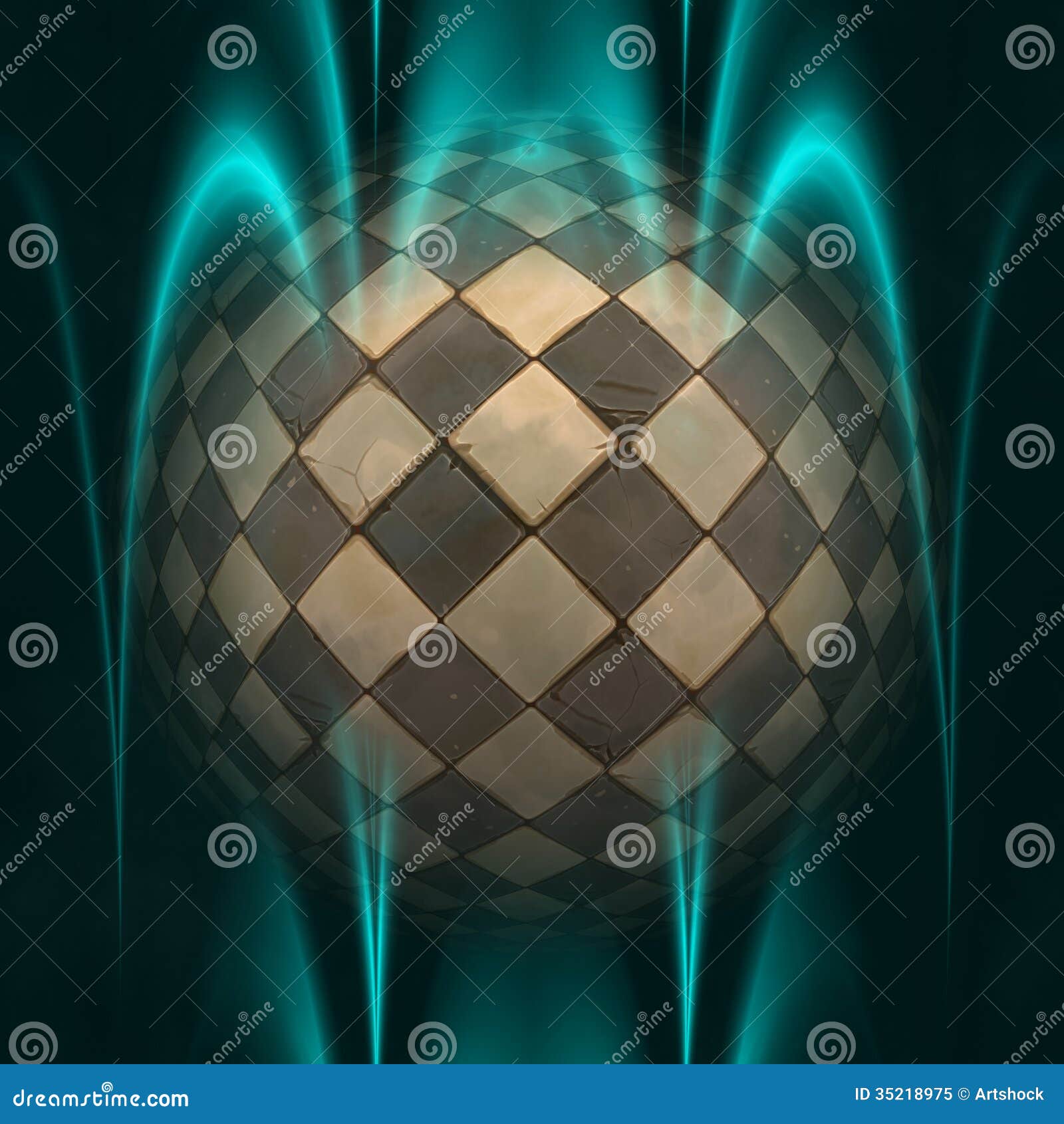 Glowing Colorful Background with Sphere Stock Illustration ...