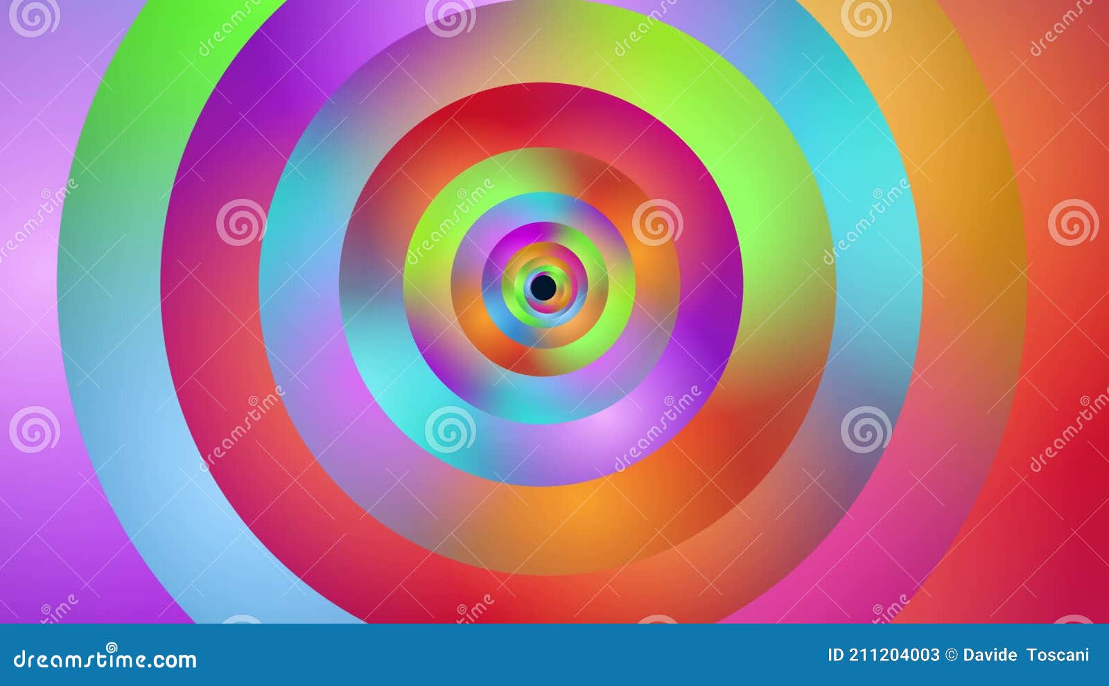 Glowing Colorful Concentric Led Circles Loop Motion Background Stock ...