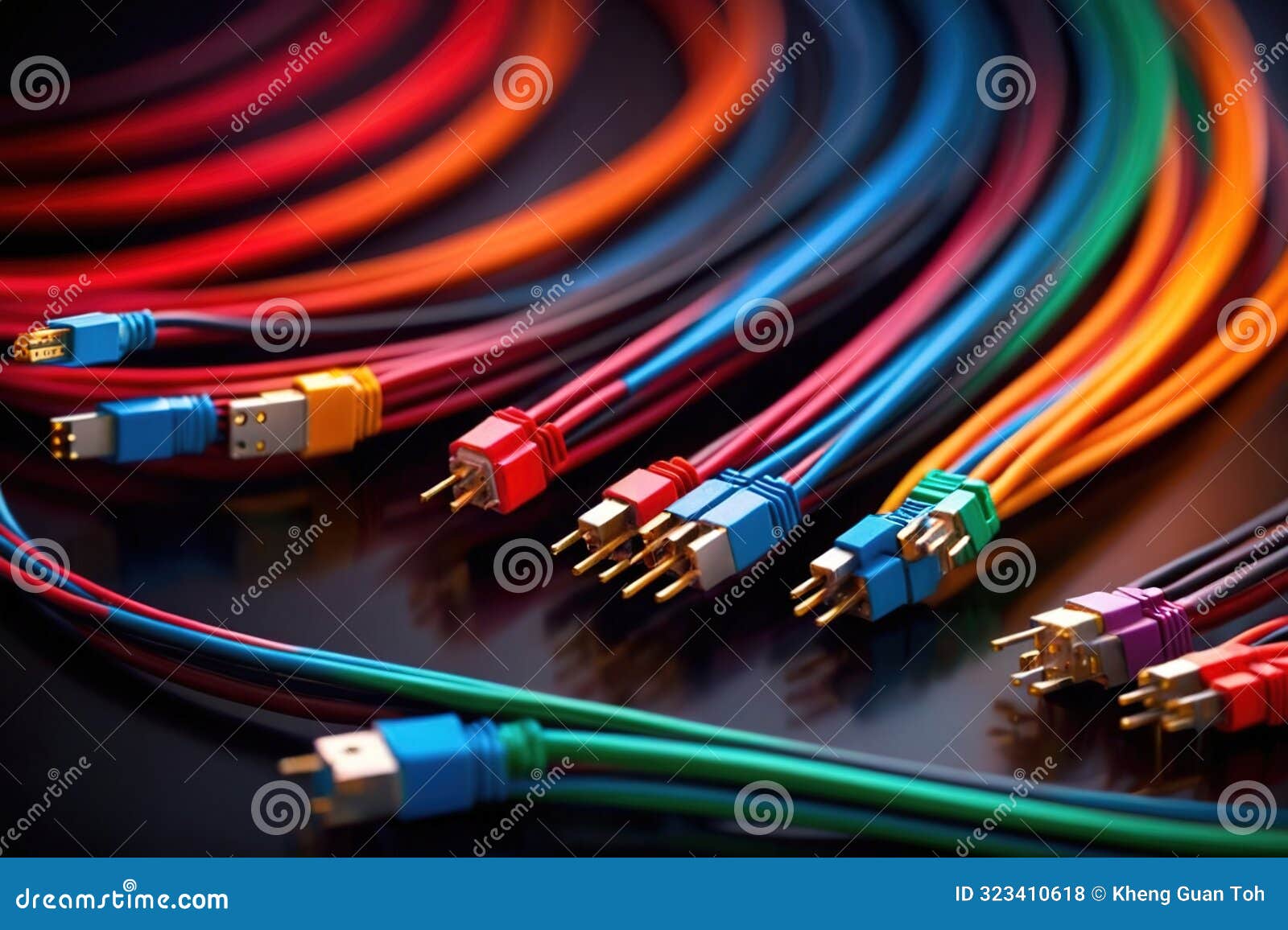 Glowing Colorful Data Communication Cables, ICT Wires for Technology ...