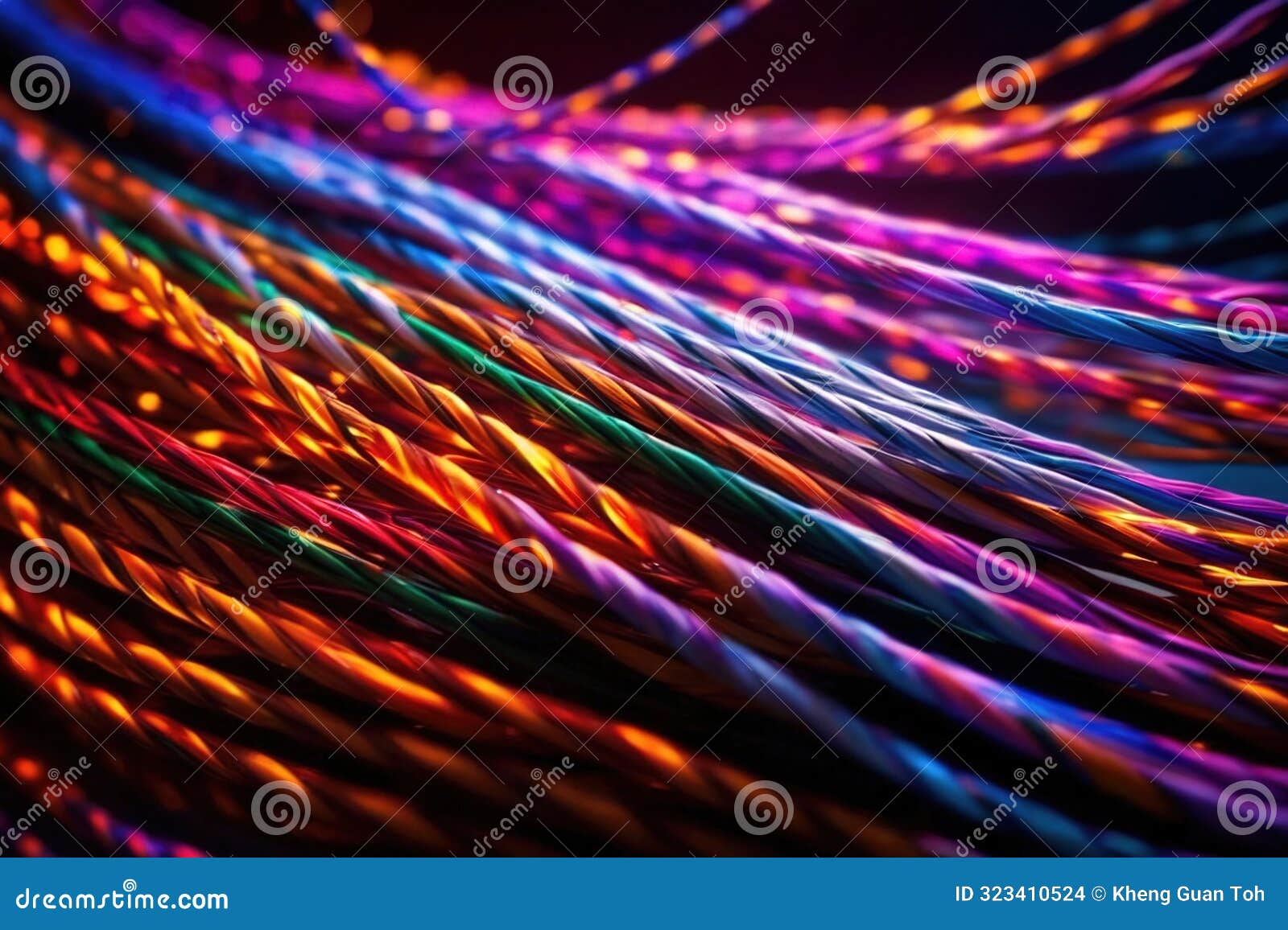 Glowing Colorful Data Communication Cables, ICT Wires for Technology ...